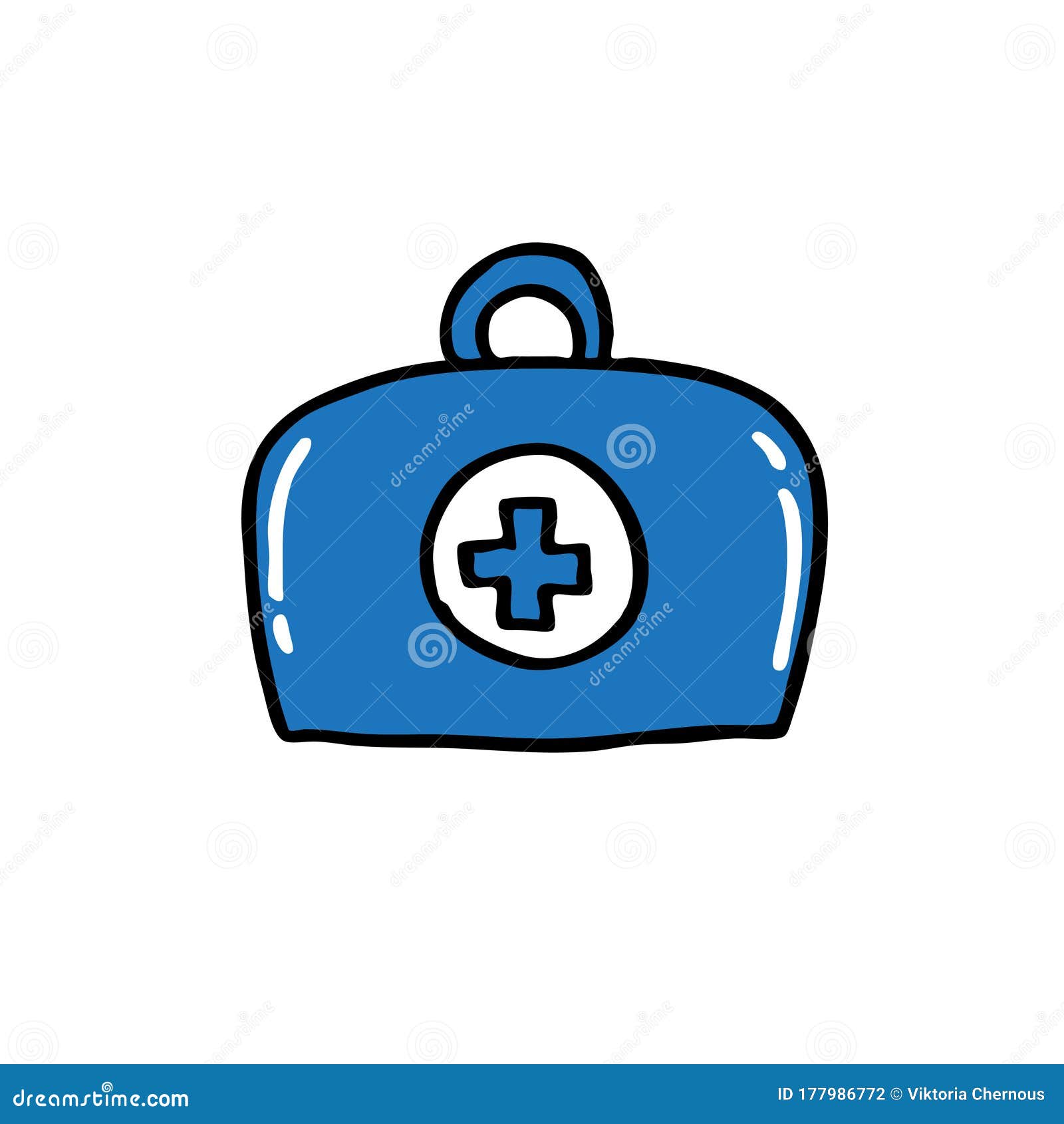 First-aid Kit Doodle Icon, Vector Illustration Stock Illustration ...