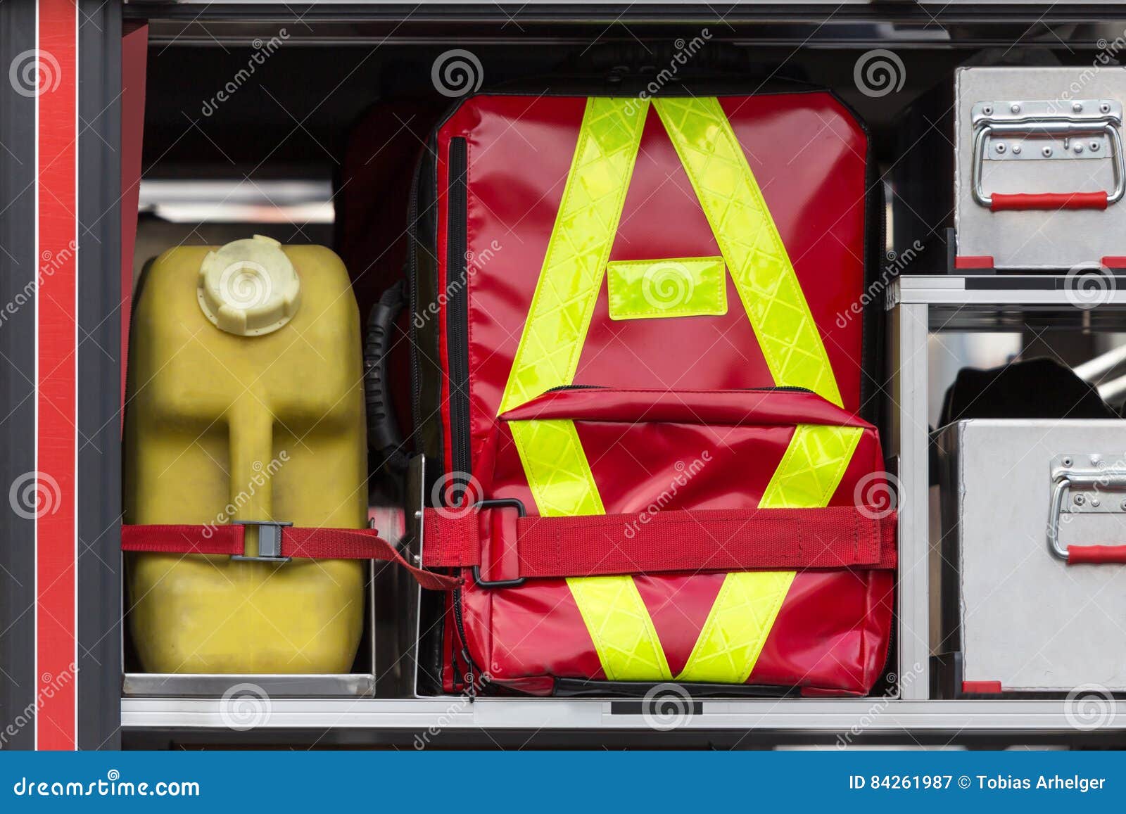 First aid kit fire truck stock image. Image of medical - 84261987