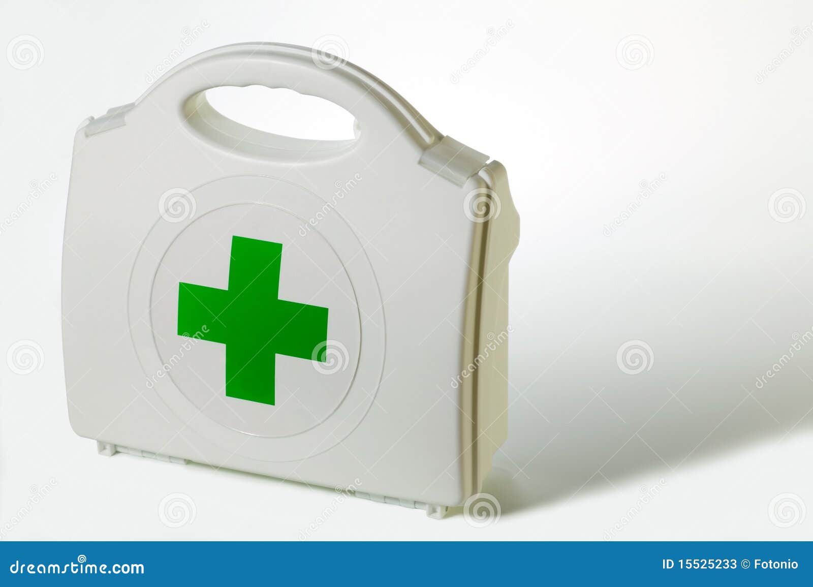 First Aid Kit with a Green Cross. Stock Image - Image of isolated ...