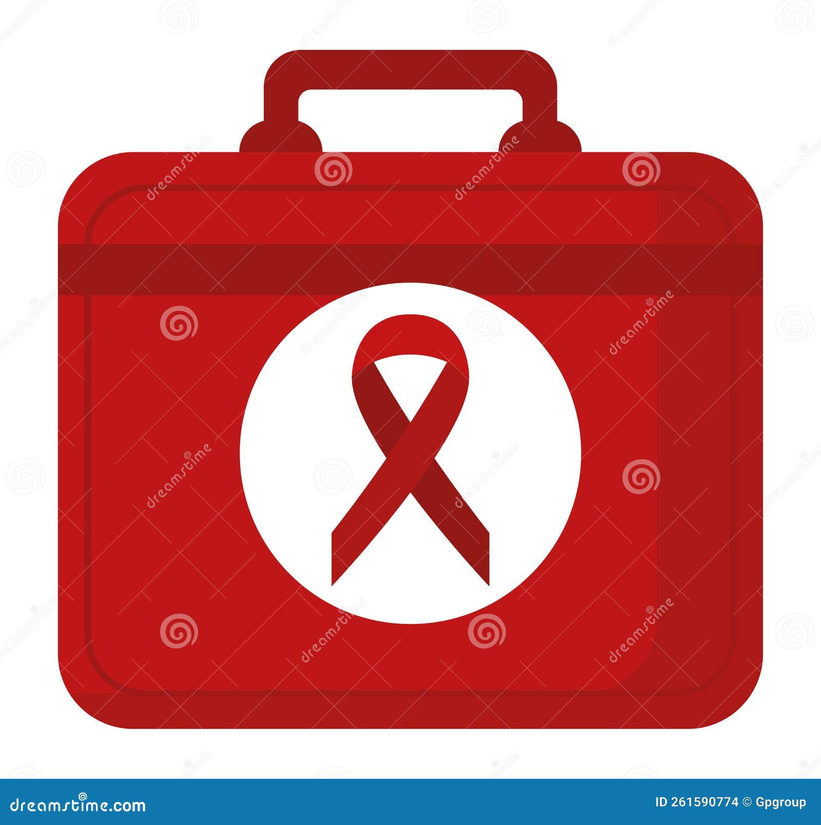 First Aid Kit with Hiv Day Ribbon Stock Illustration - Illustration of ...