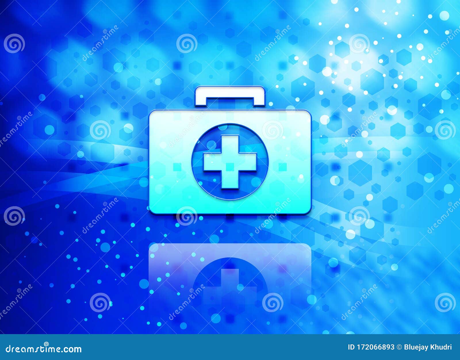 First Aid Kit Icon Abstract Light Cyan Blue Hexagon Pattern Background ...