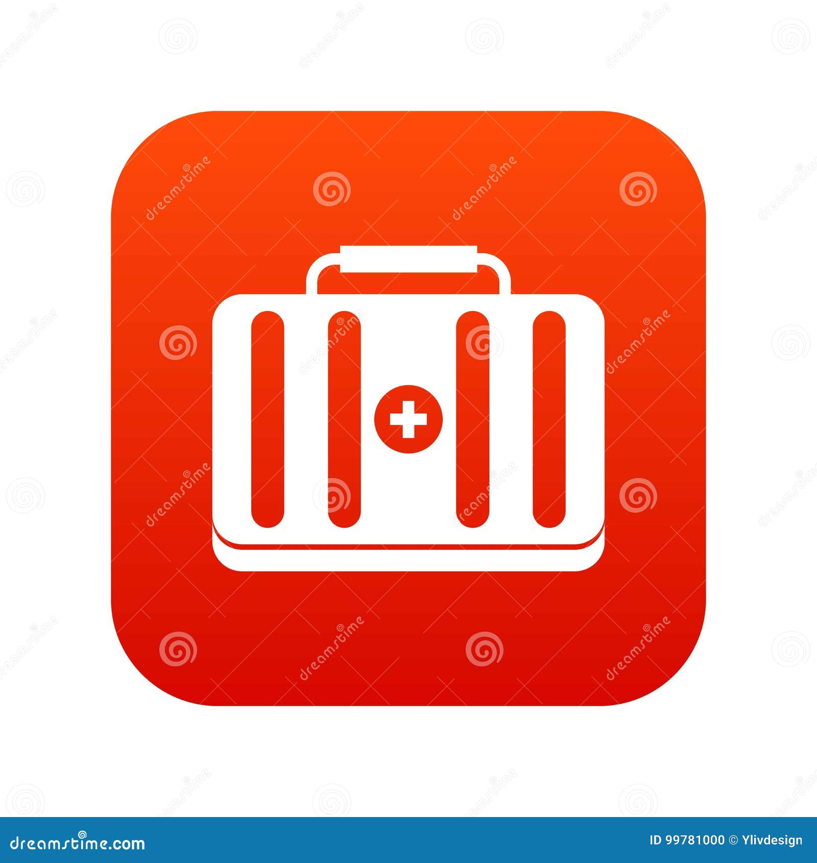 First Aid Kit Icon Digital Red Stock Vector - Illustration of safe ...