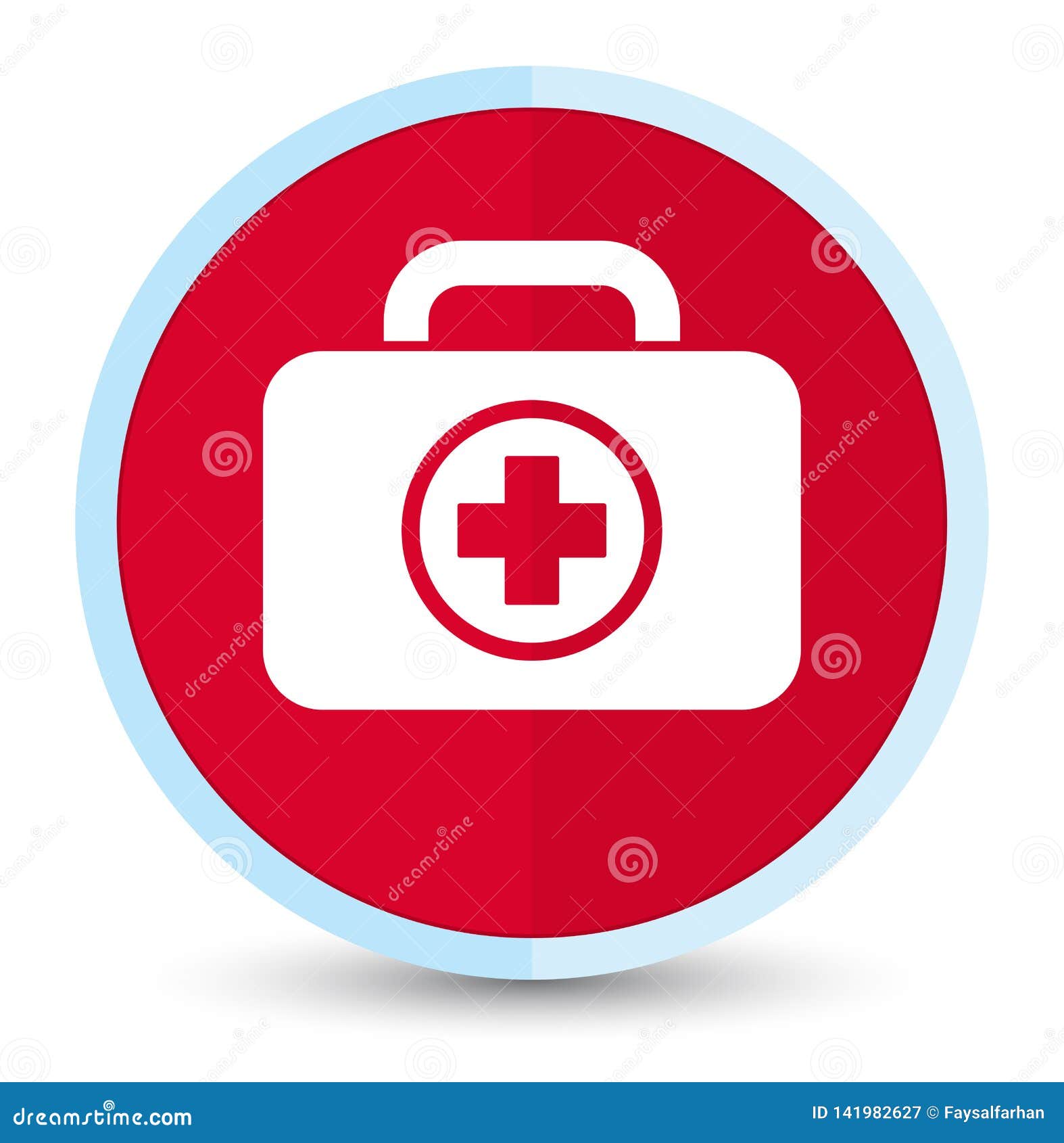 First Aid Kit Icon Flat Prime Red Round Button Stock Vector ...