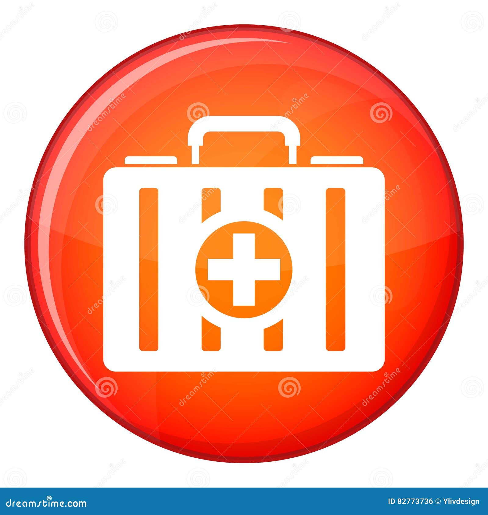 First Aid Kit Icon, Flat Style Stock Vector - Illustration of illness ...