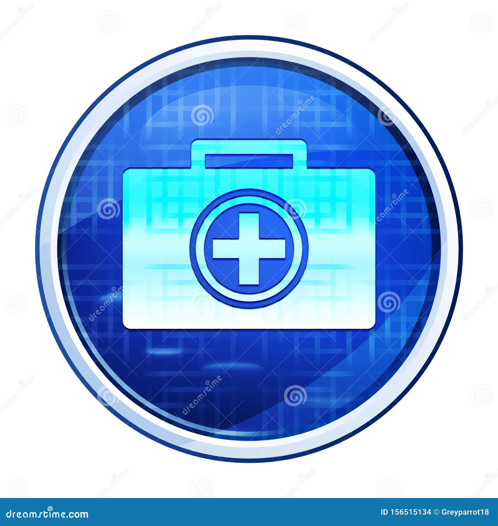 First Aid Kit Icon Futuristic Blue Round Button Vector Illustration ...