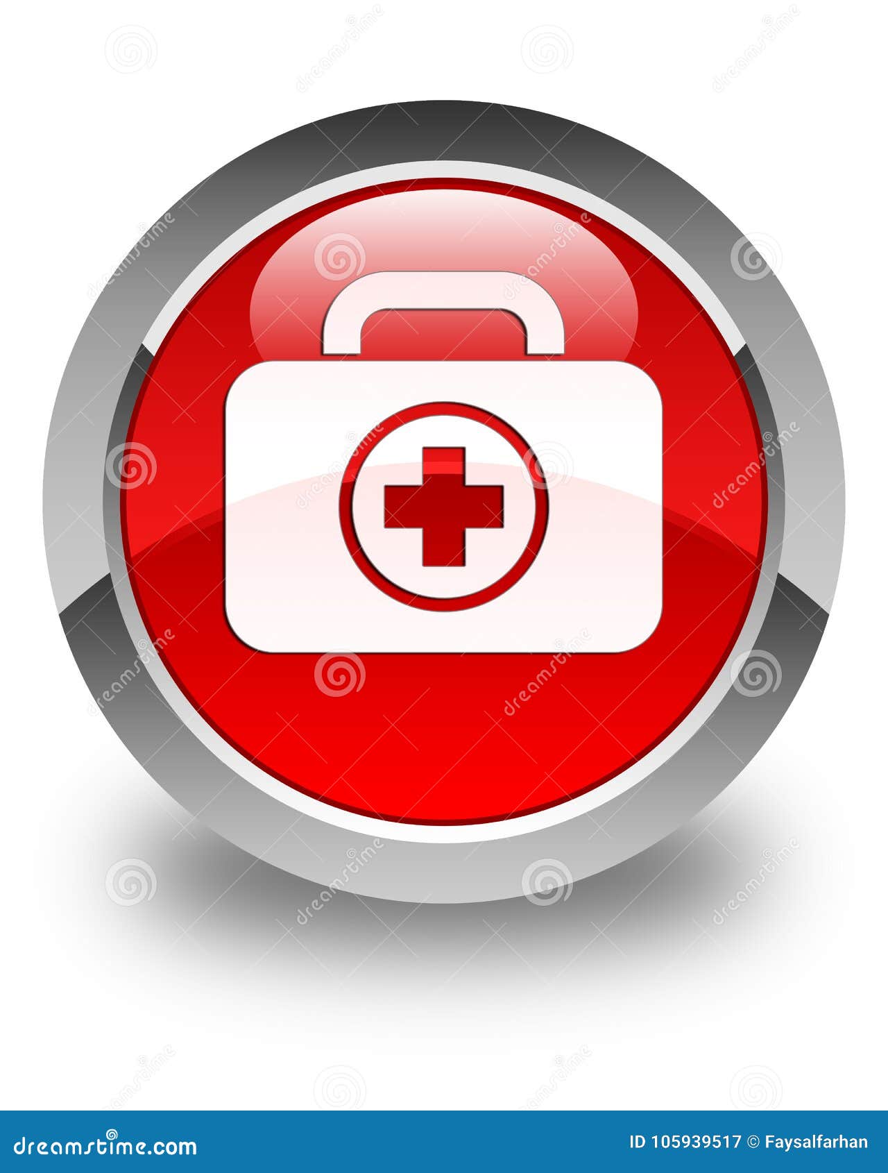 First Aid Kit Icon Glossy Red Round Button Stock Illustration ...