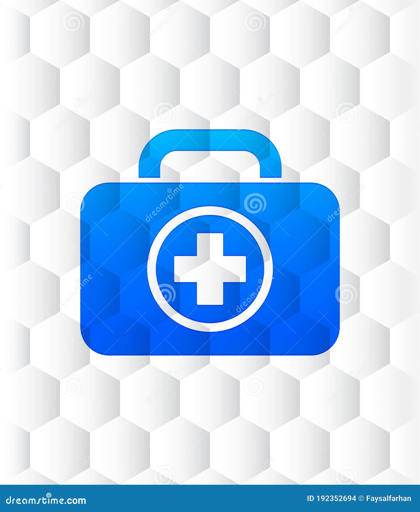 First Aid Kit Icon Hexagon Seamless Pattern Abstract White Background ...