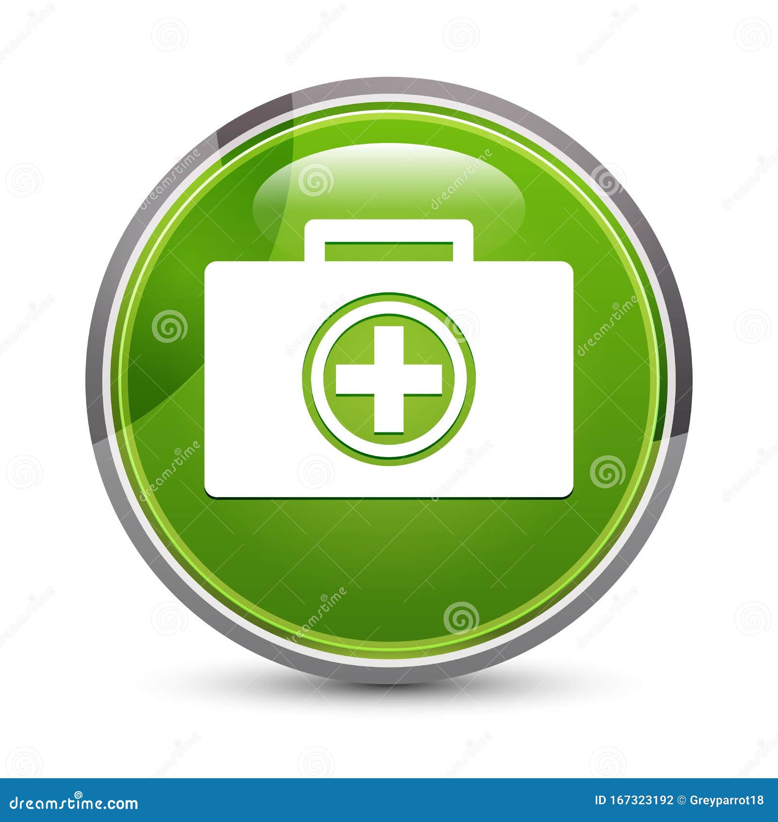 First Aid Kit Icon Elegant Green Round Button Vector Illustration Stock ...