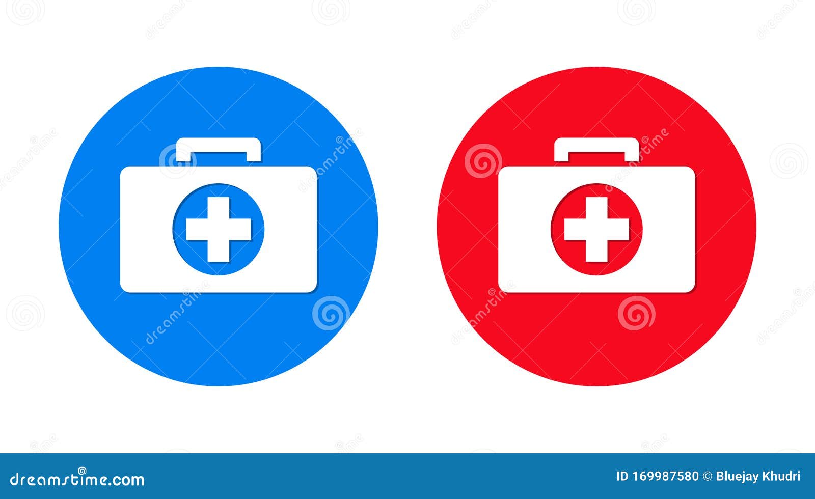 First Aid Kit Icon Flat Trendy Round Button Set Stock Vector ...