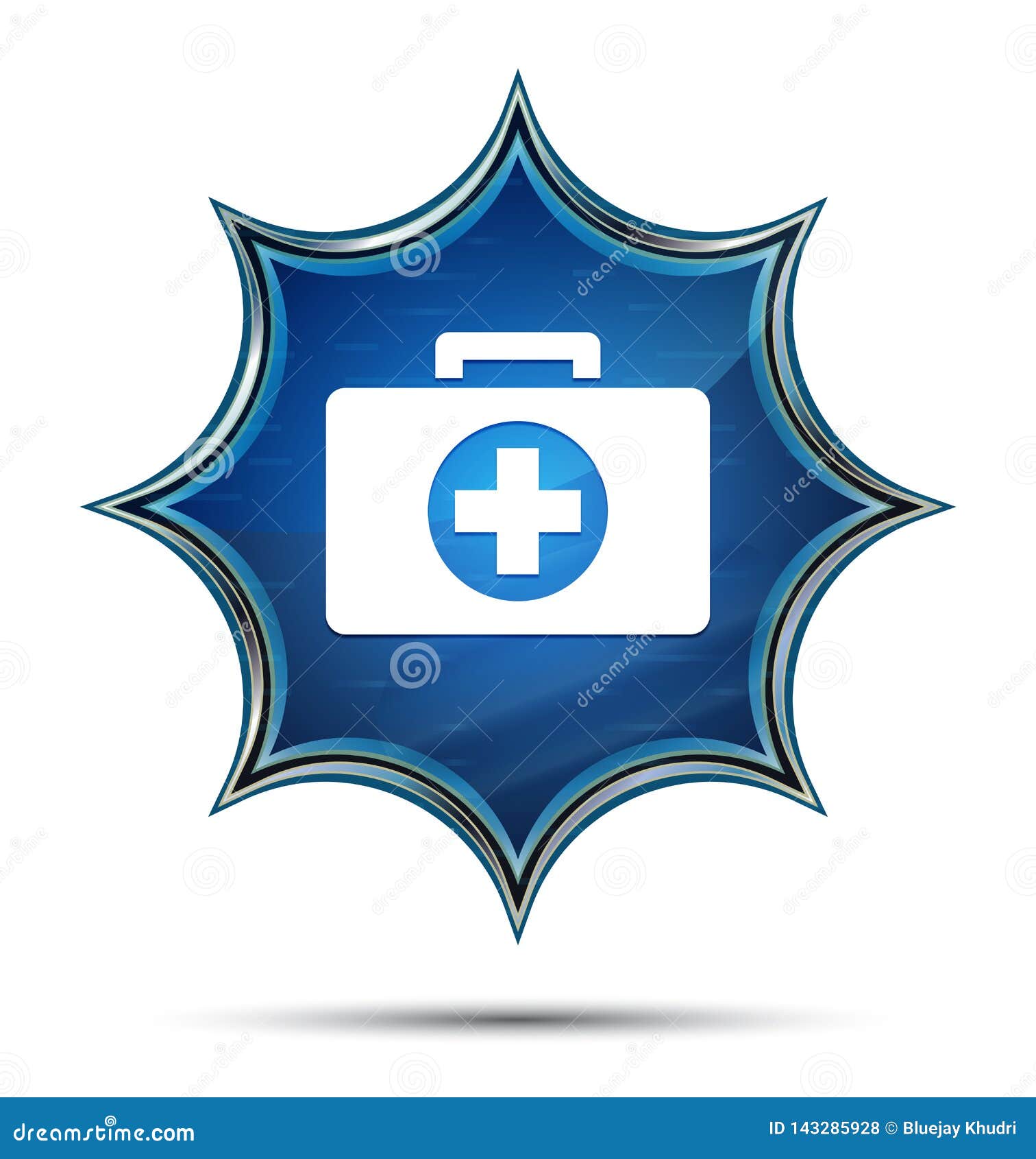First Aid Kit Icon Magical Glassy Sunburst Blue Button Stock ...