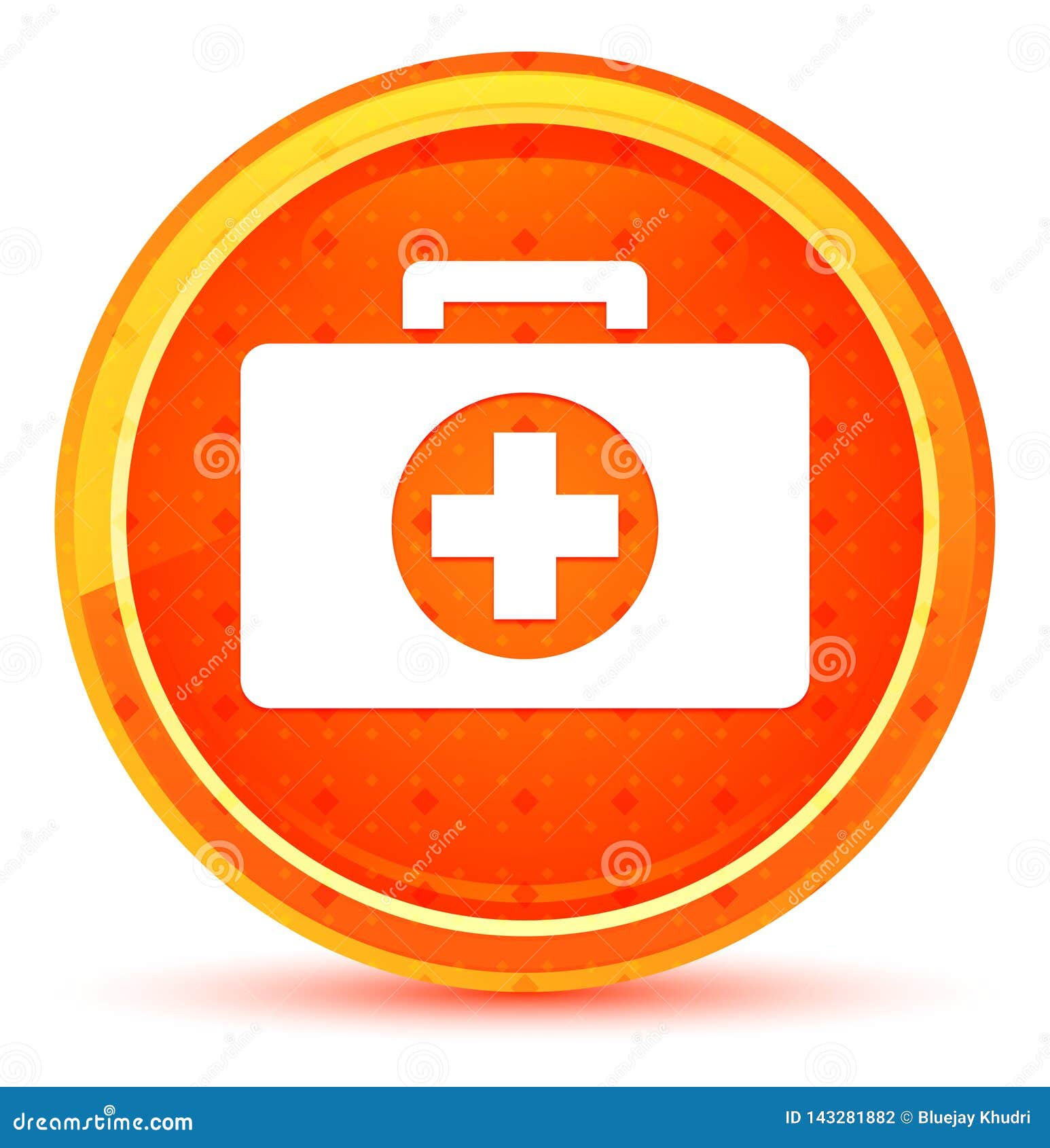 First Aid Kit Icon Natural Orange Round Button Stock Illustration ...
