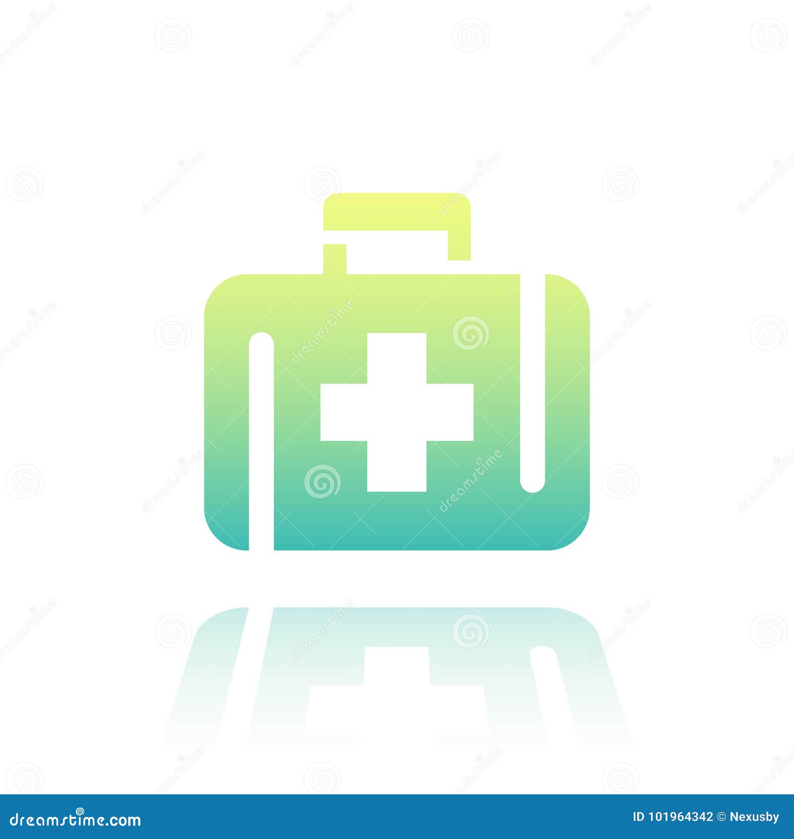 First Aid Kit Icon Over White Stock Vector - Illustration of hospital ...