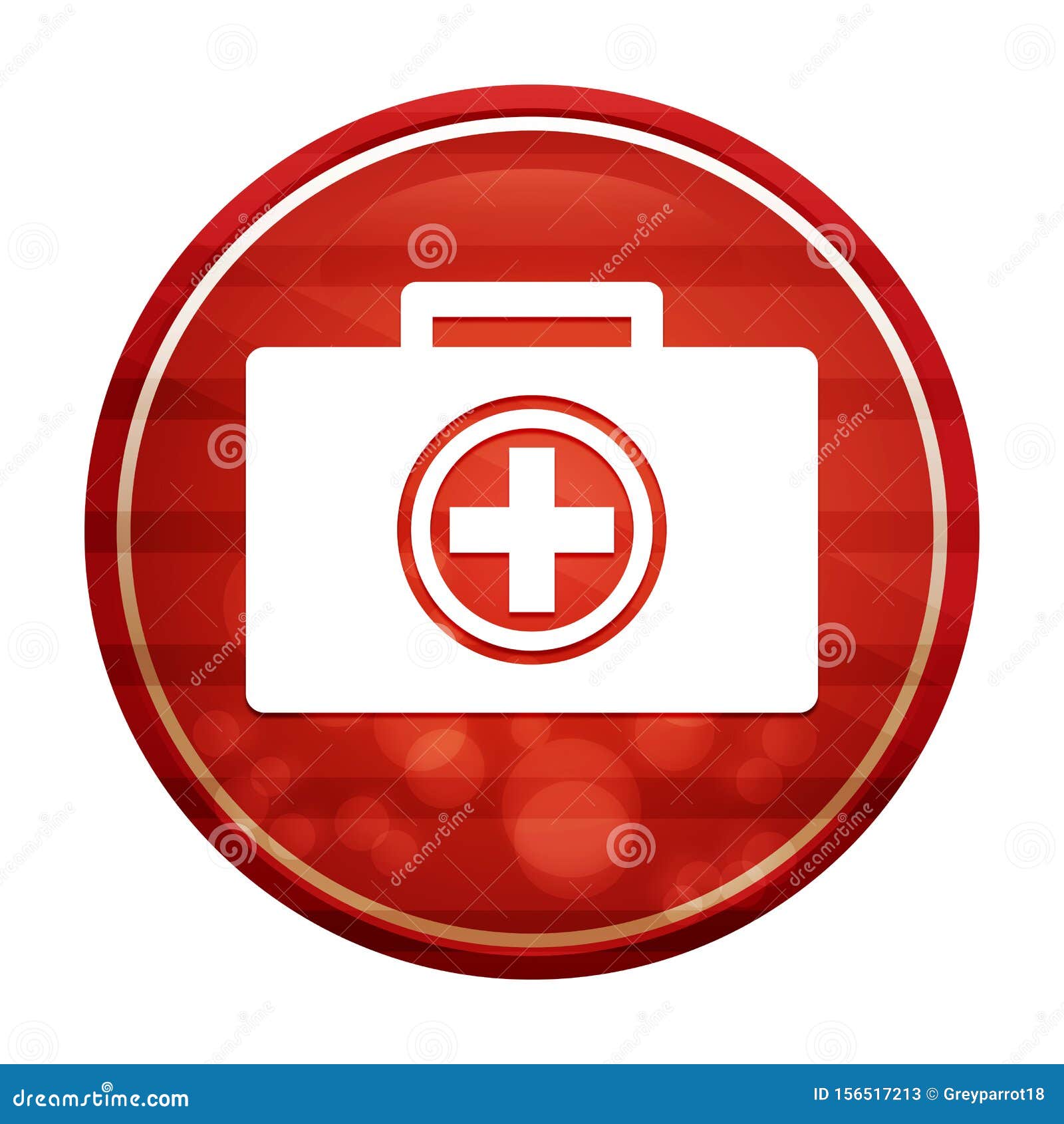 First Aid Kit Icon Realistic Diagonal Motion Red Round Button ...