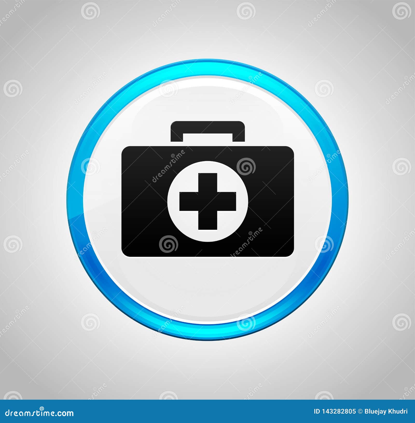 First Aid Kit Icon Round Blue Push Button Stock Illustration ...