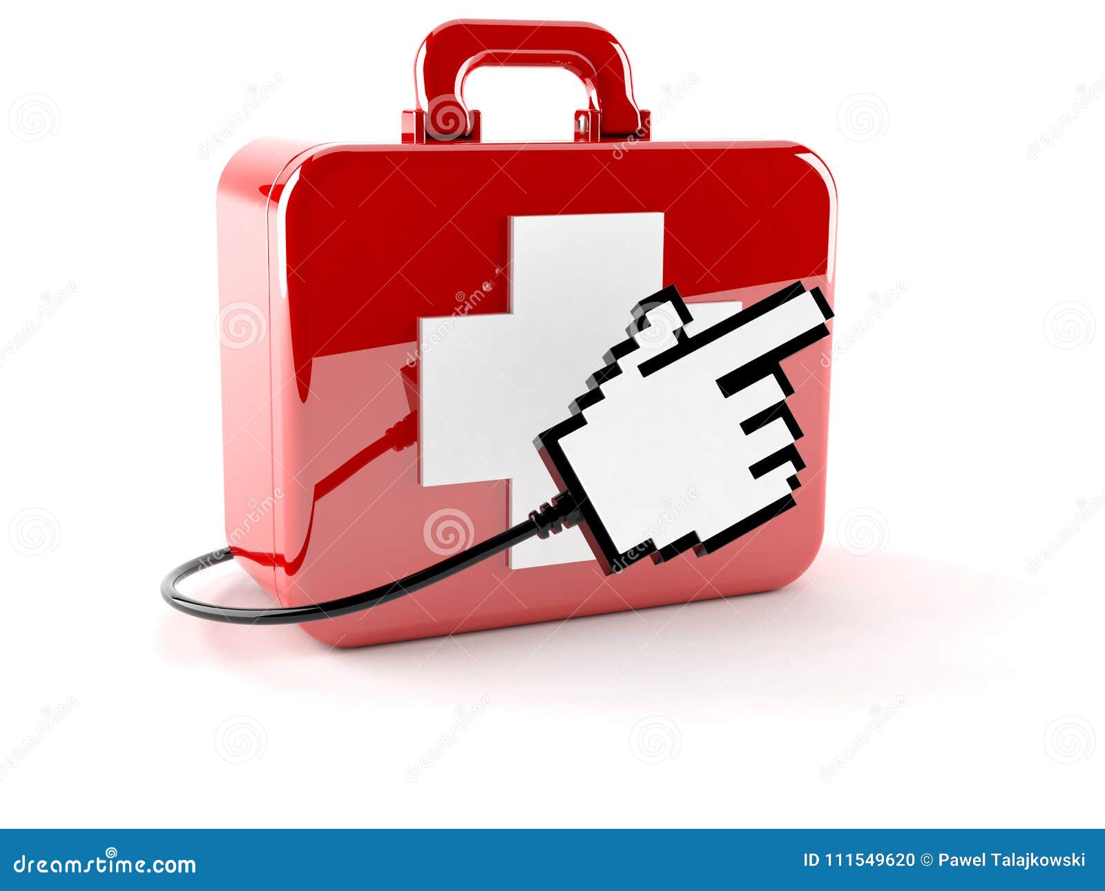 FIrst Aid Kit with Internet Cursor Stock Illustration - Illustration of ...