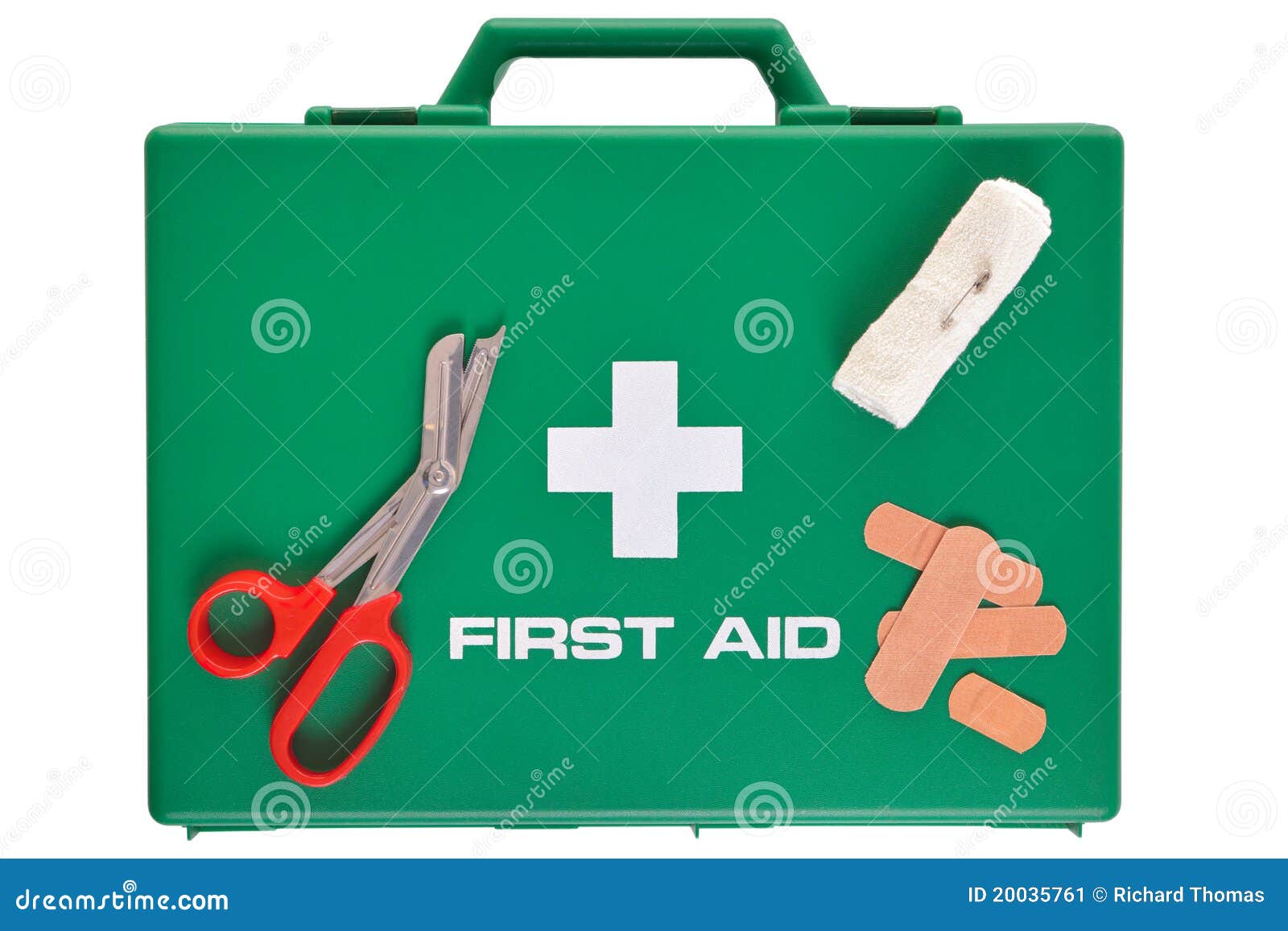 Green First Aid Kit Isolated White Path Stock Photos - Free & Royalty ...
