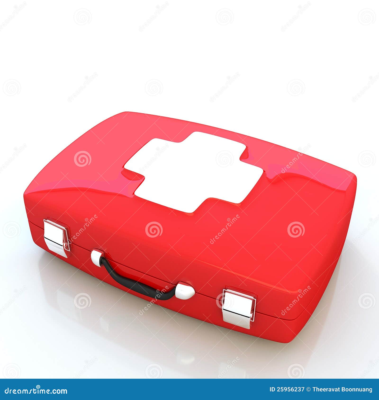 First Aid Kit Isolated on White Background Stock Illustration ...