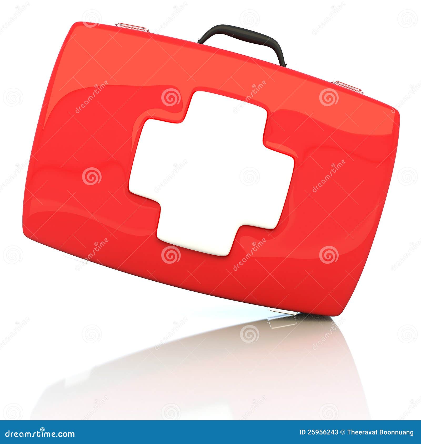 First Aid Kit Isolated on White Background Stock Illustration ...