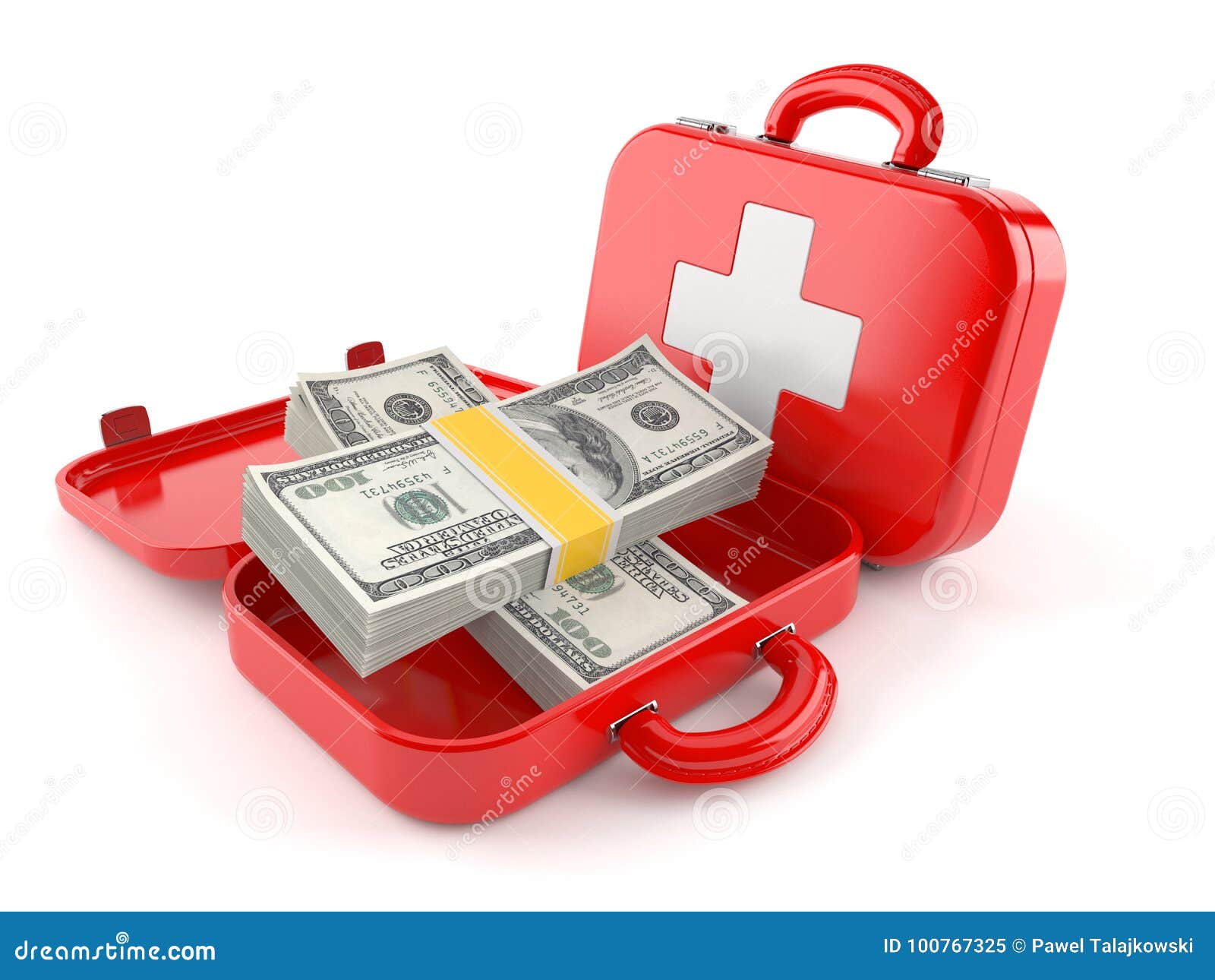 First aid kit with money stock illustration. Illustration of medical ...