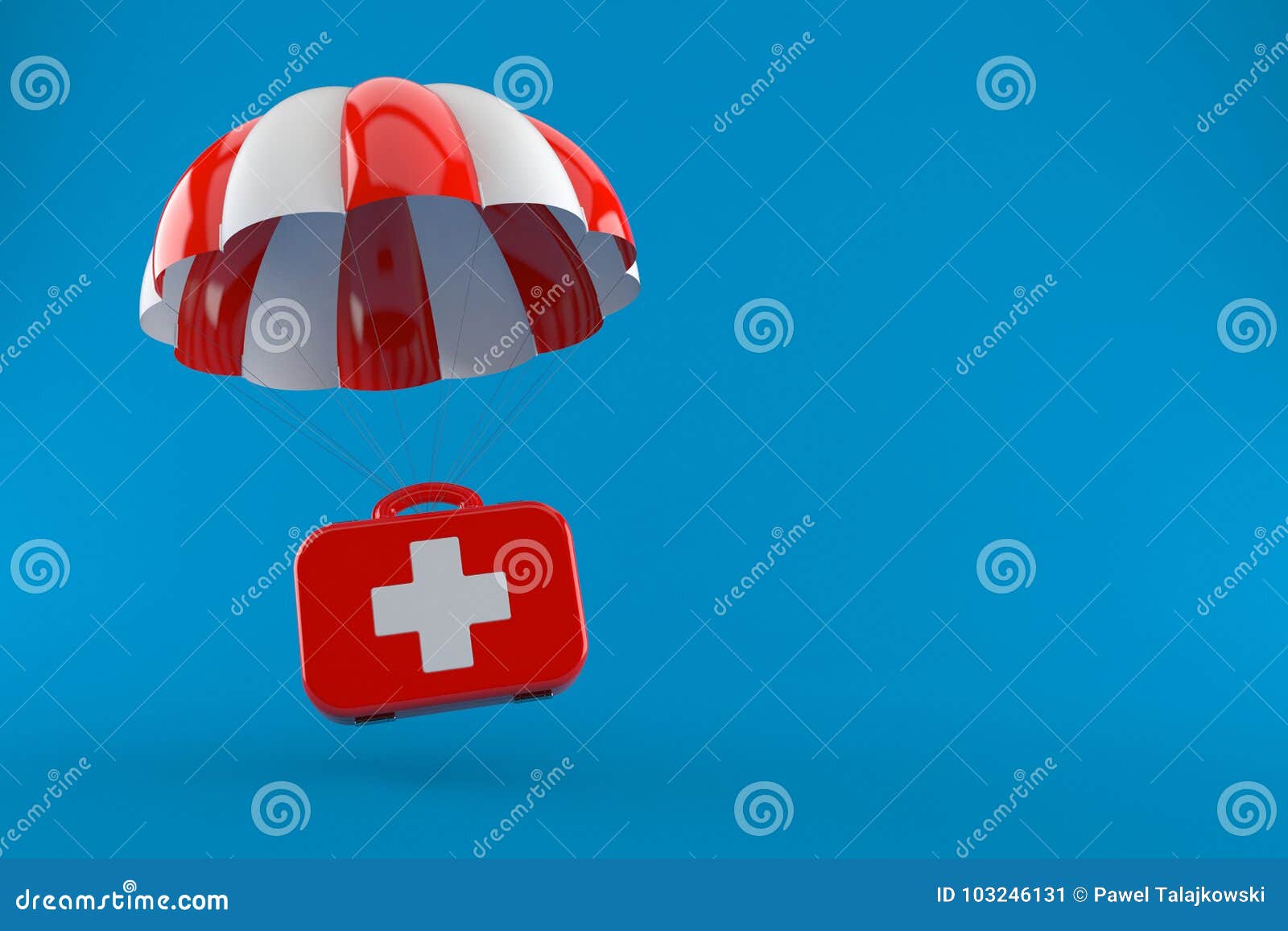 First Aid Kit with Parachute Stock Illustration - Illustration of ...