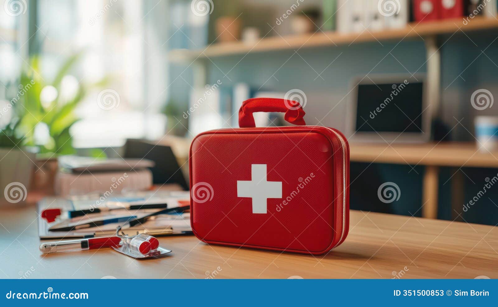 A First-aid Kit and Safety Instructions Stock Illustration ...