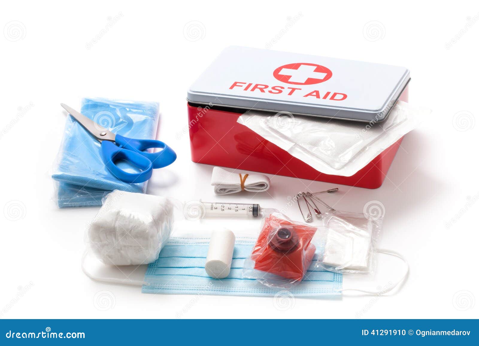 First Aid Kit - Stock Photo Stock Photo - Image of help, respiratory ...