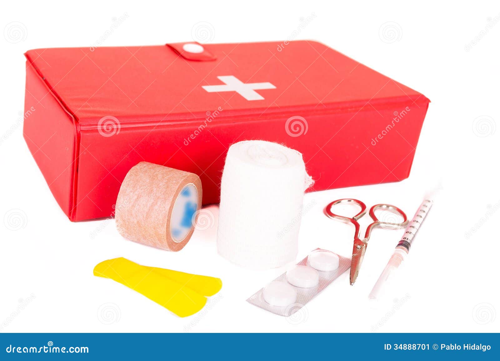 First-Aid Kit Stocked with Essential Elements Stock Image - Image of ...
