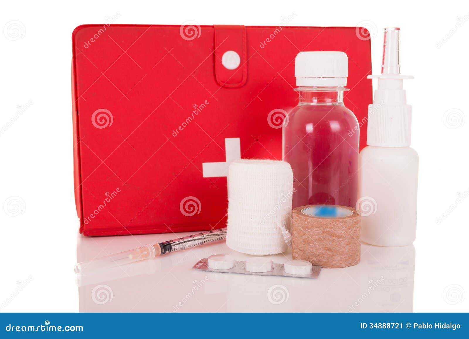 First-Aid Kit Stocked with Essential Elements Stock Image - Image of ...
