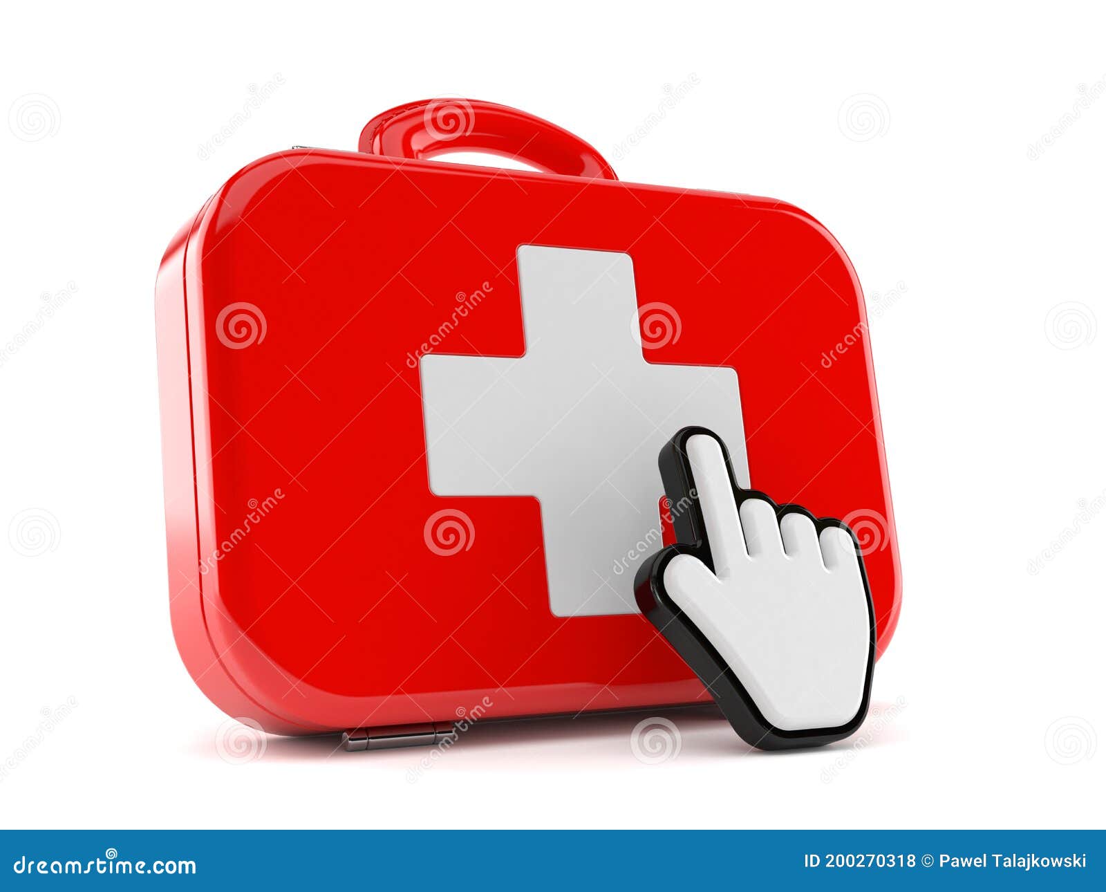 First Aid Kit with Web Cursor Stock Illustration - Illustration of ...