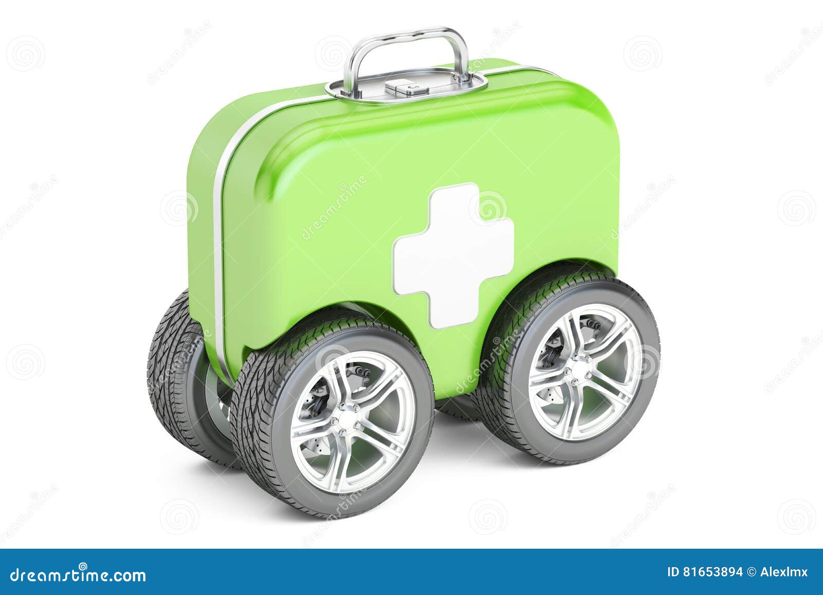 First Aid Kit on Wheels. First Aid Concept Stock Illustration ...