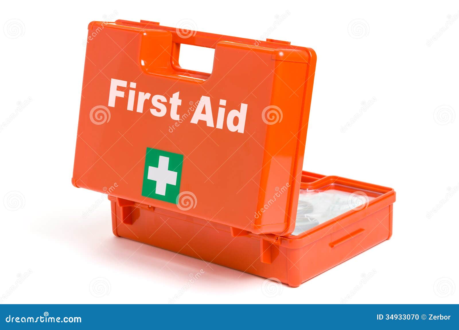 First Aid Kit on a White Background Stock Photo - Image of orange ...