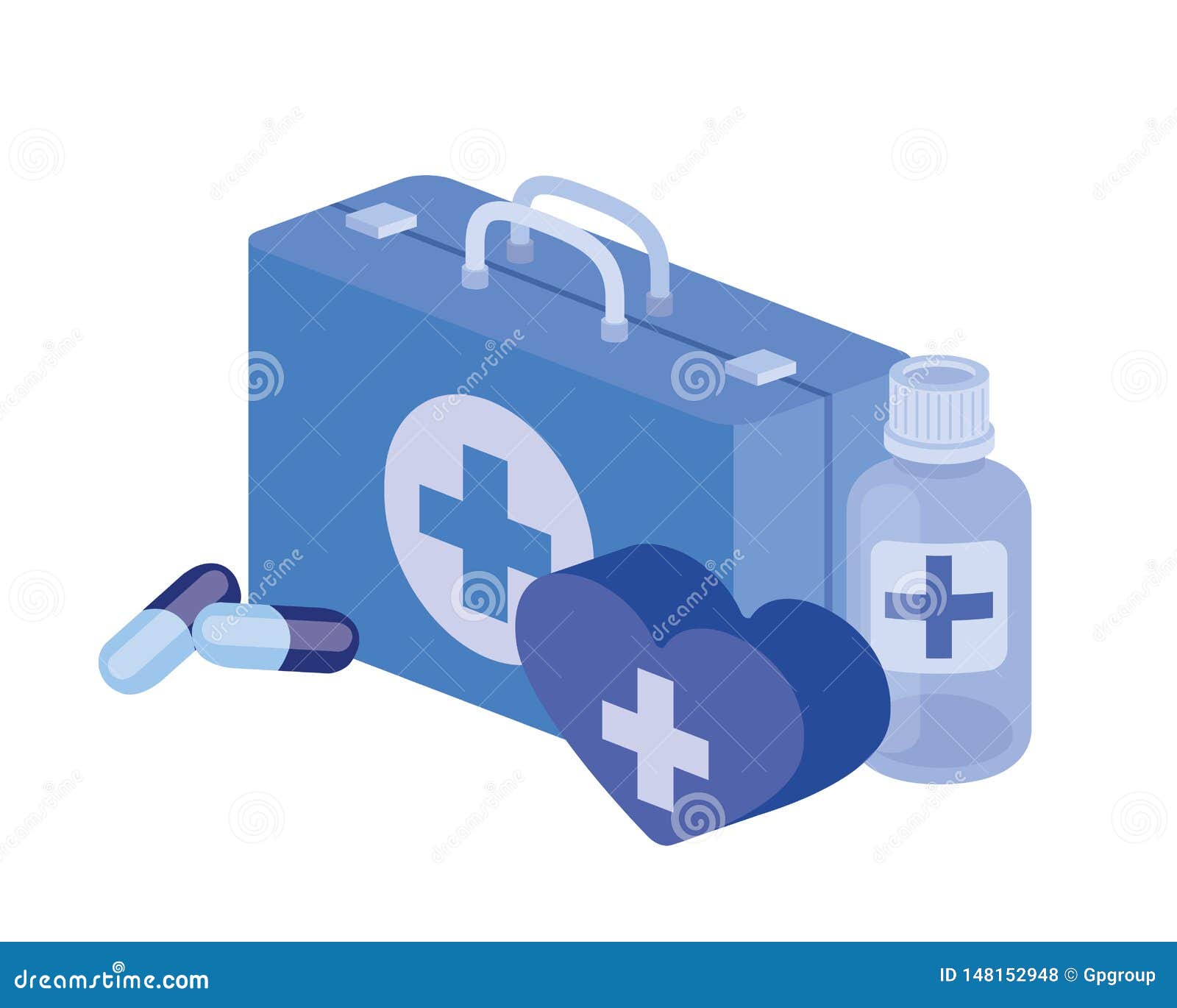 First Aid Kit on White Background Stock Vector - Illustration of medkit ...