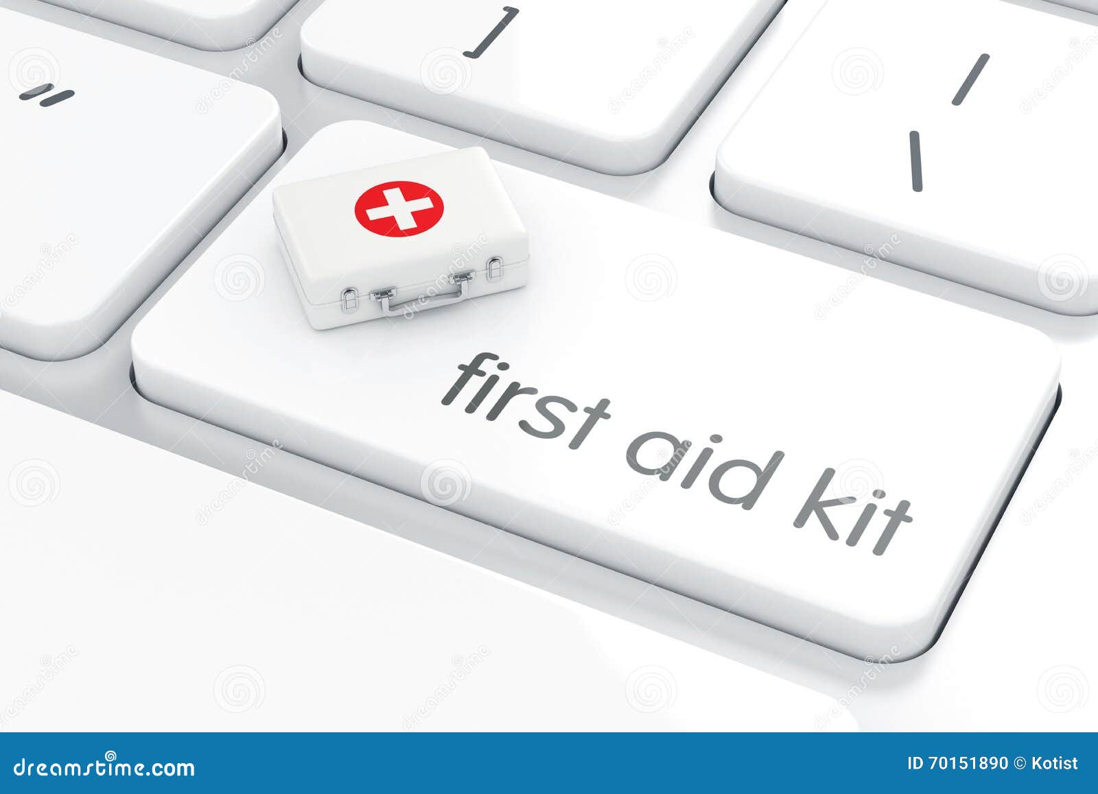 First Aid Kit on the White Computer Keyboard Enter Button. Compu Stock ...