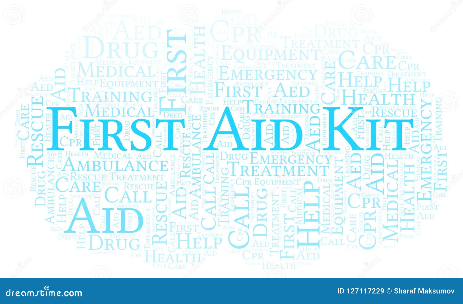 First Aid Kit Word Cloud, Made with Text only. Stock Illustration ...