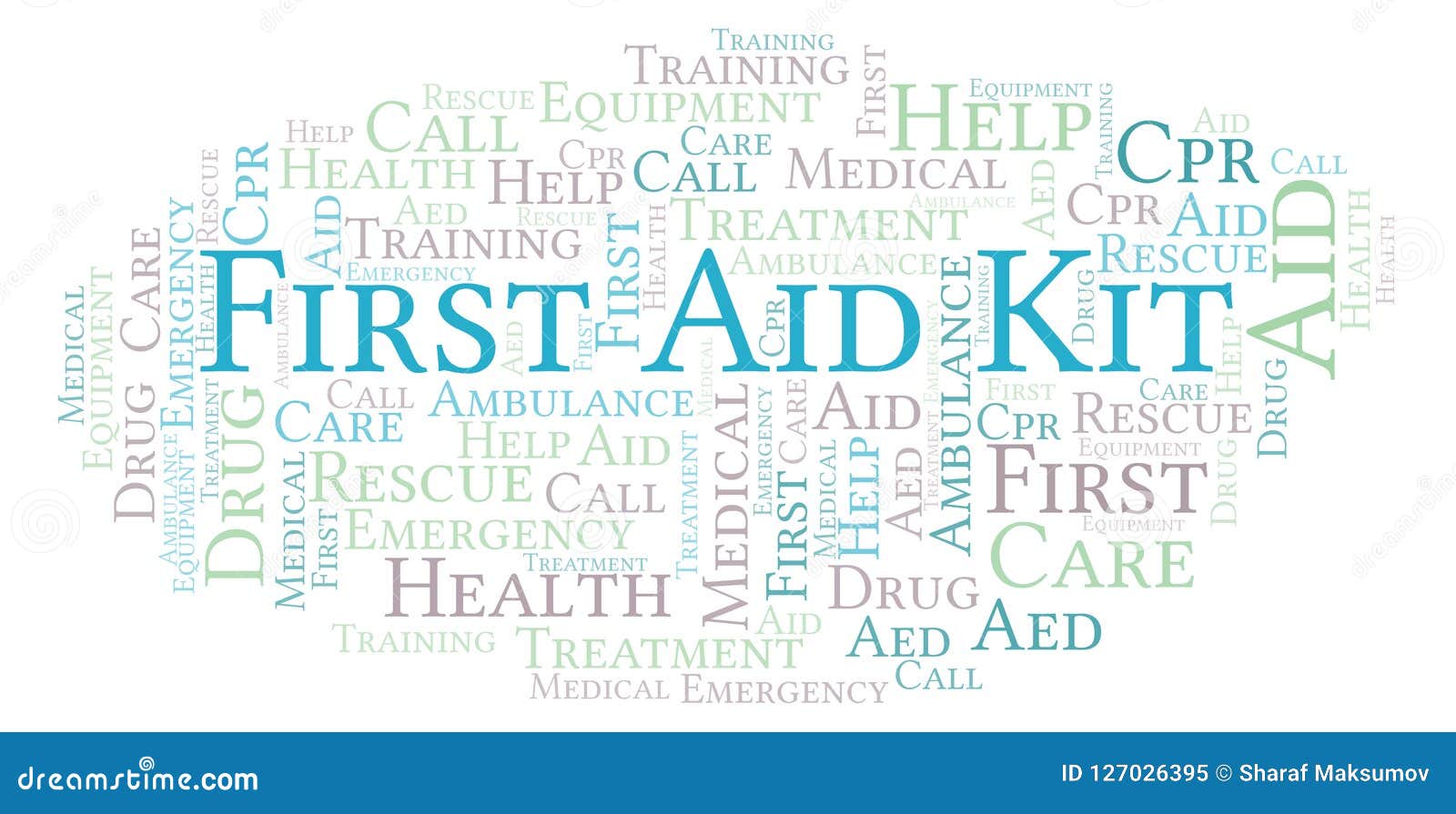 First Aid Kit Word Cloud, Made with Text only. Stock Illustration ...