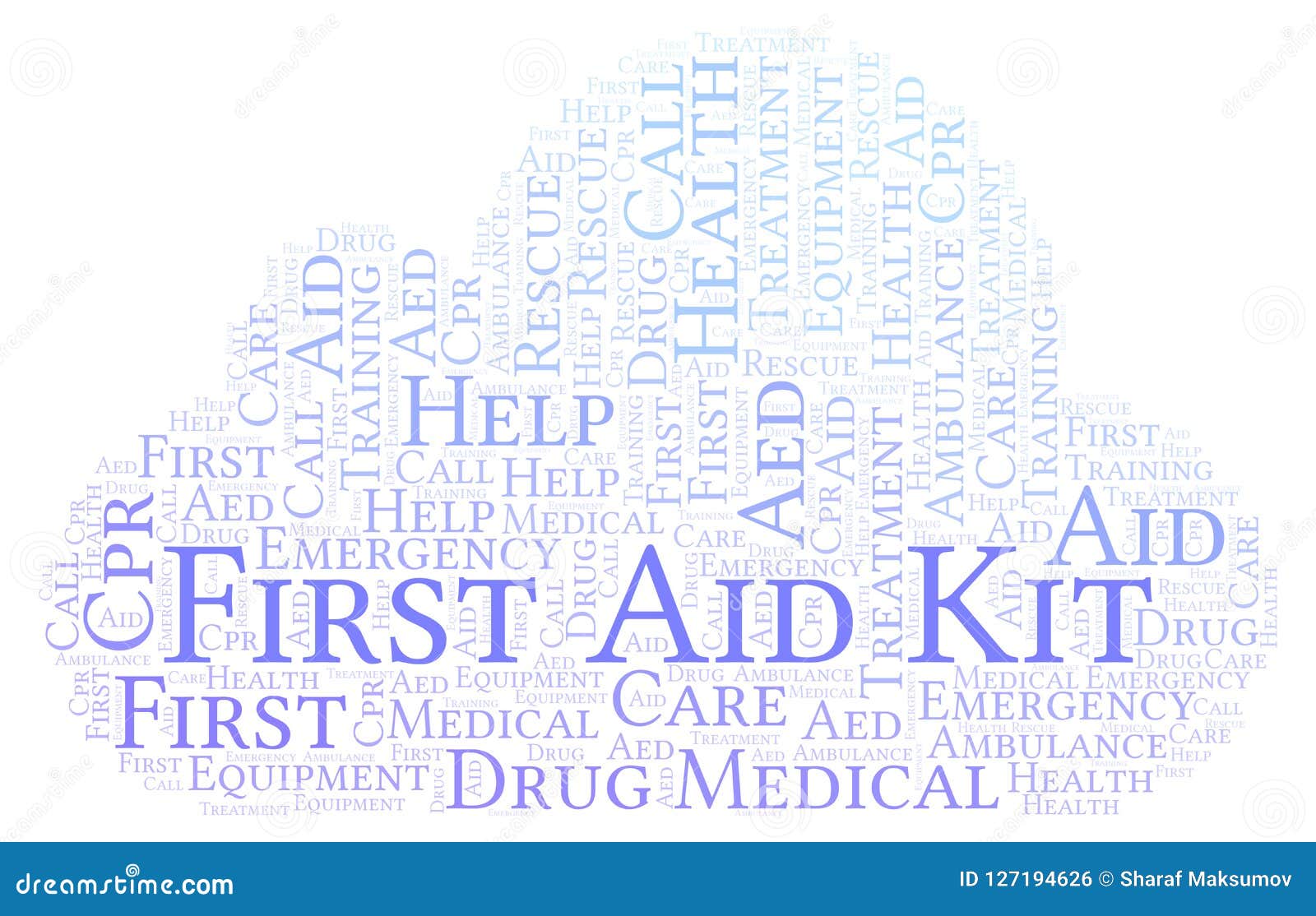 First Aid Kit Word Cloud, Made with Text only. Stock Illustration ...