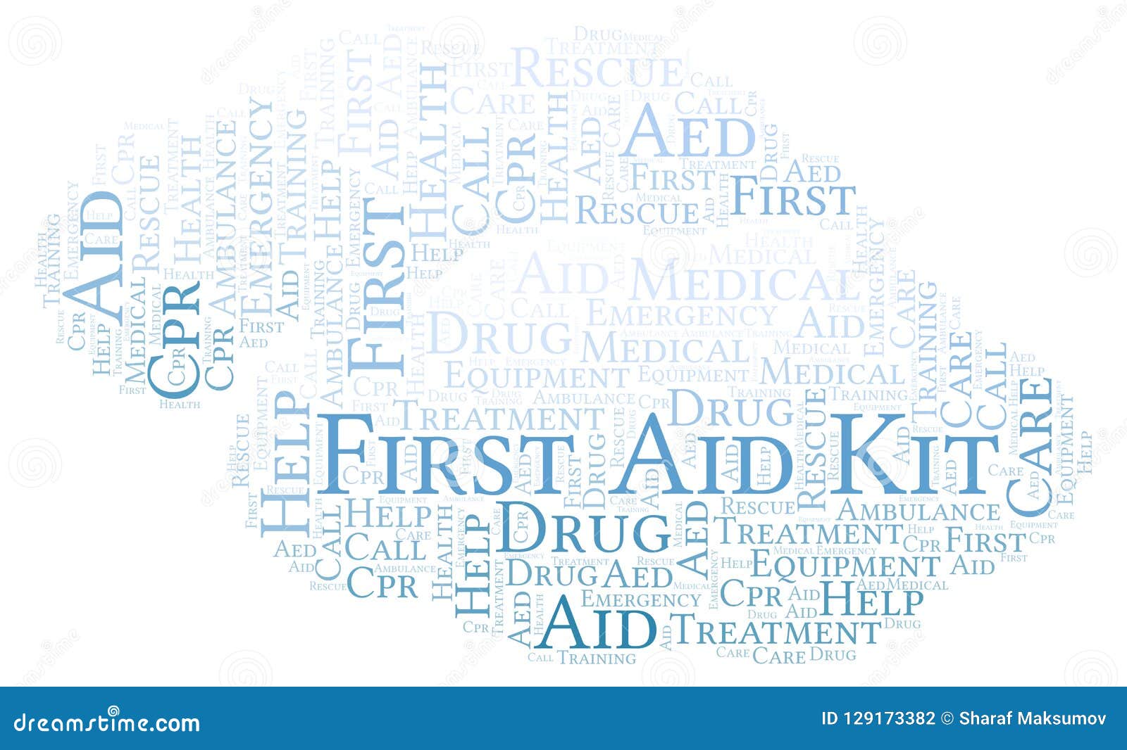 First Aid Kit Word Cloud, Made with Text only. Stock Illustration ...