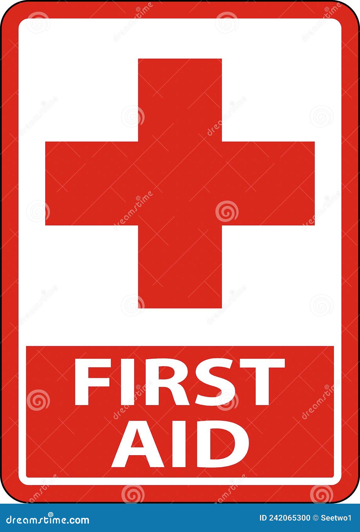 First Aid Label Sign on White Background Stock Vector - Illustration of ...