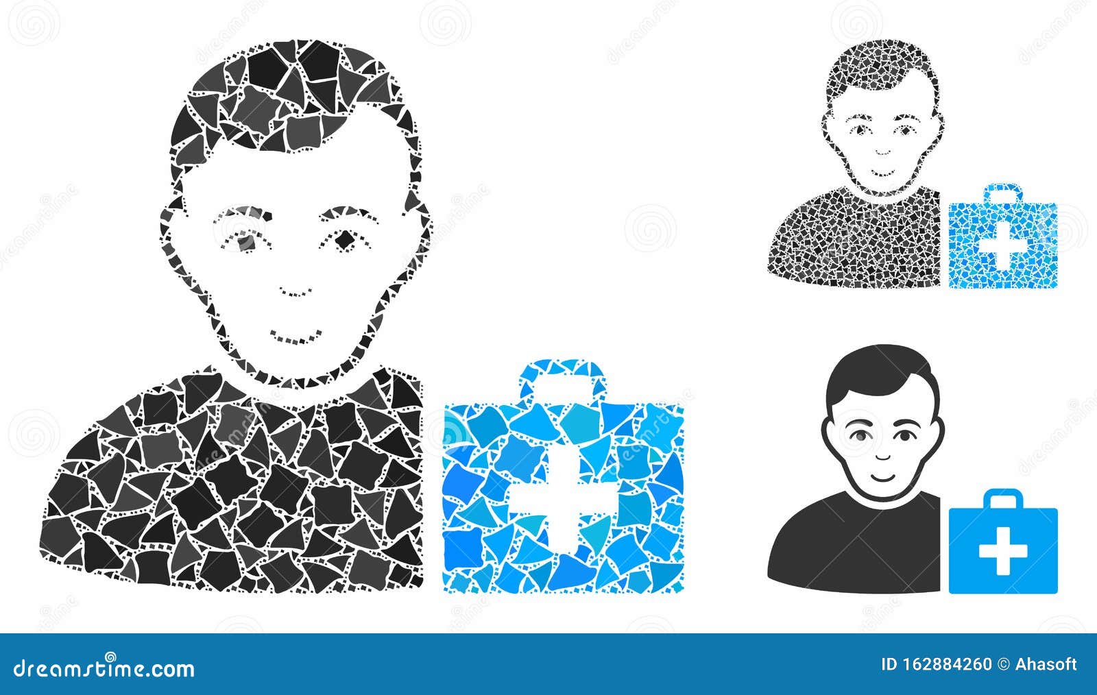 First-aid Man Composition Icon of Ragged Items Stock Illustration ...