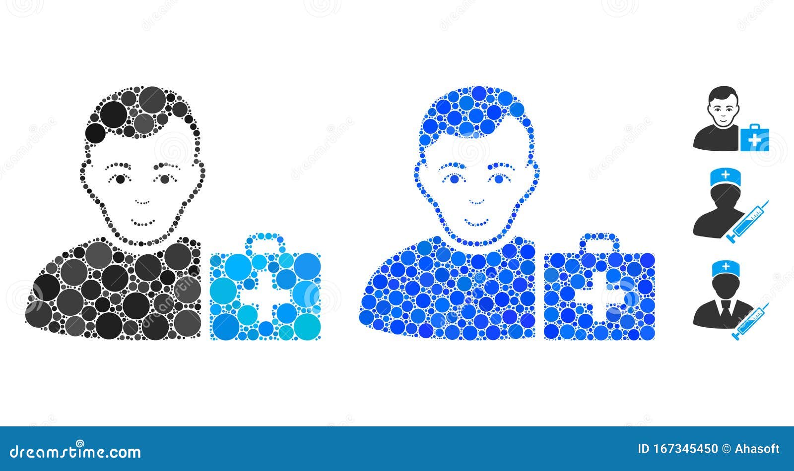 First-Aid Man Mosaic Icon of Circle Dots Stock Vector - Illustration of ...