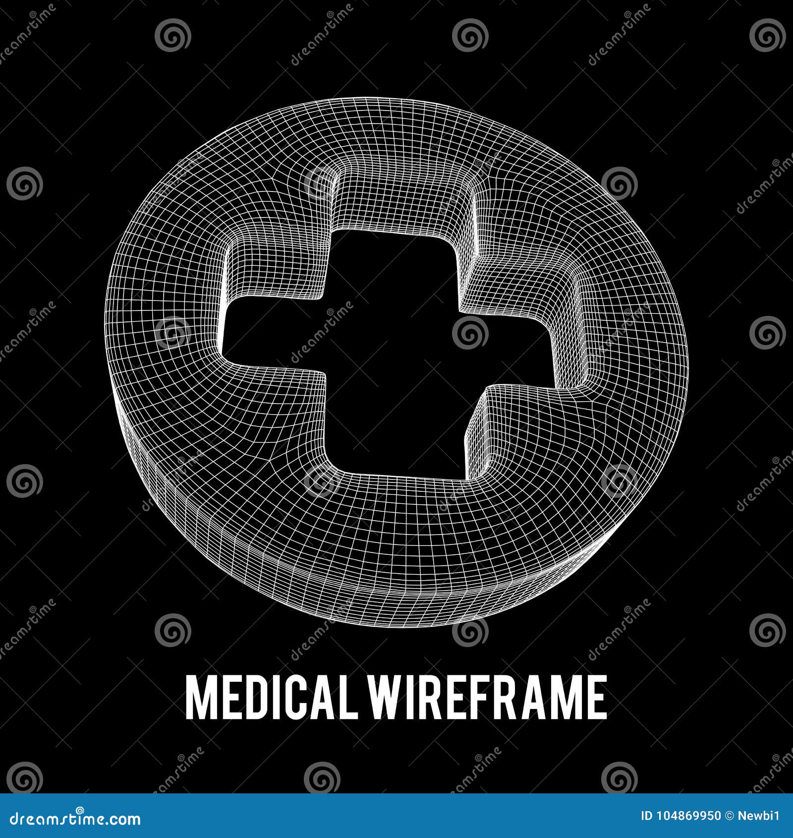 First Aid Medical Cross Wireframe Stock Vector - Illustration of ...