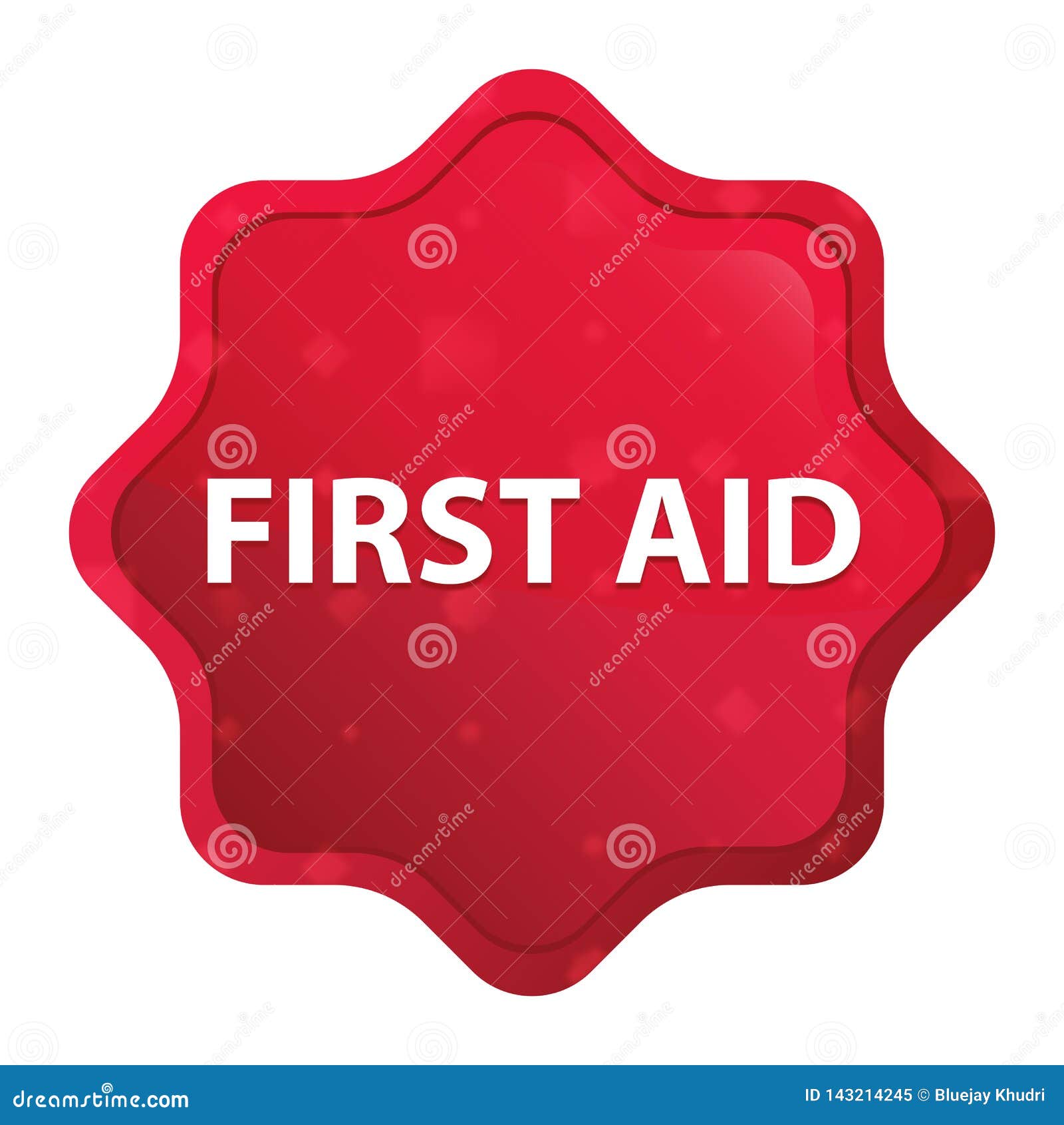 First Aid Misty Rose Red Starburst Sticker Button Stock Illustration ...