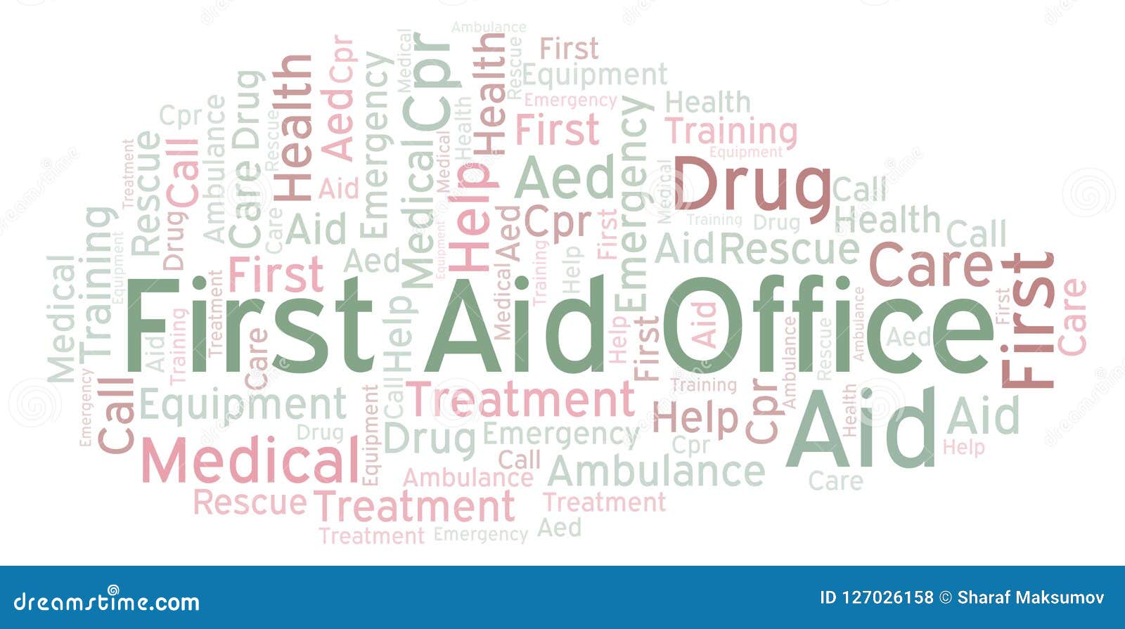 First Aid Office Word Cloud, Made with Text only. Stock Illustration ...