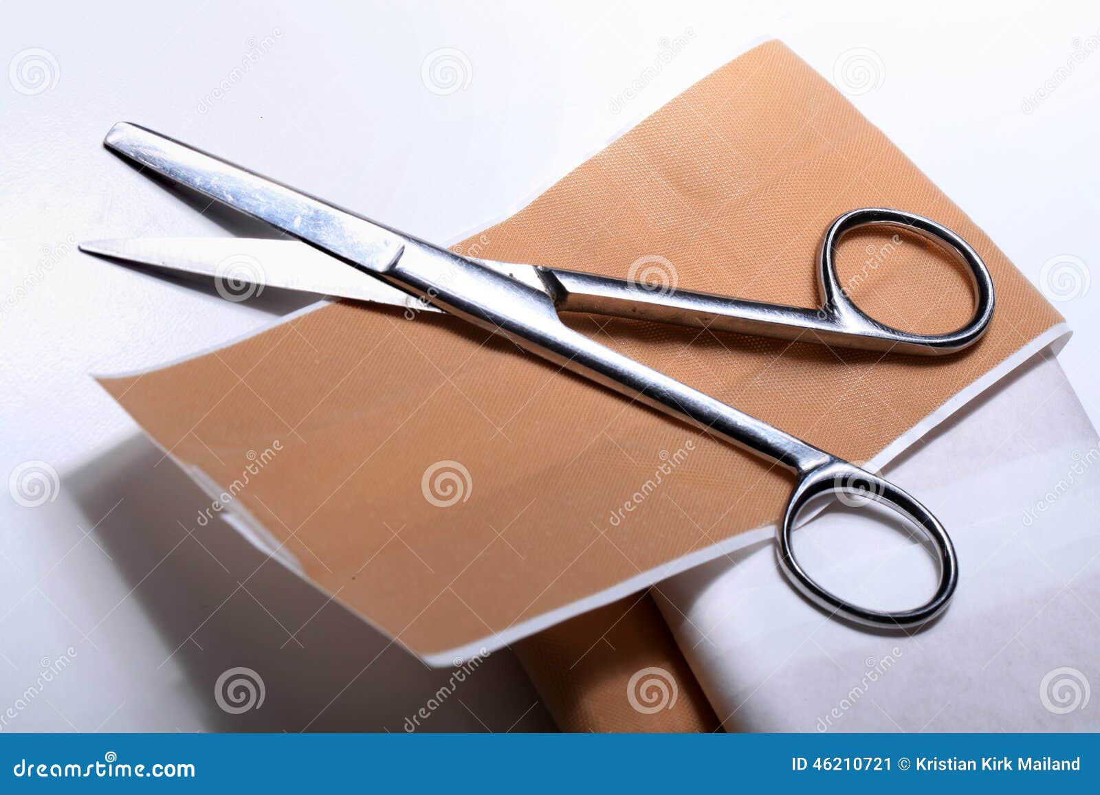 First Aid: Path and Scissors Stock Image - Image of surgery, tape: 46210721