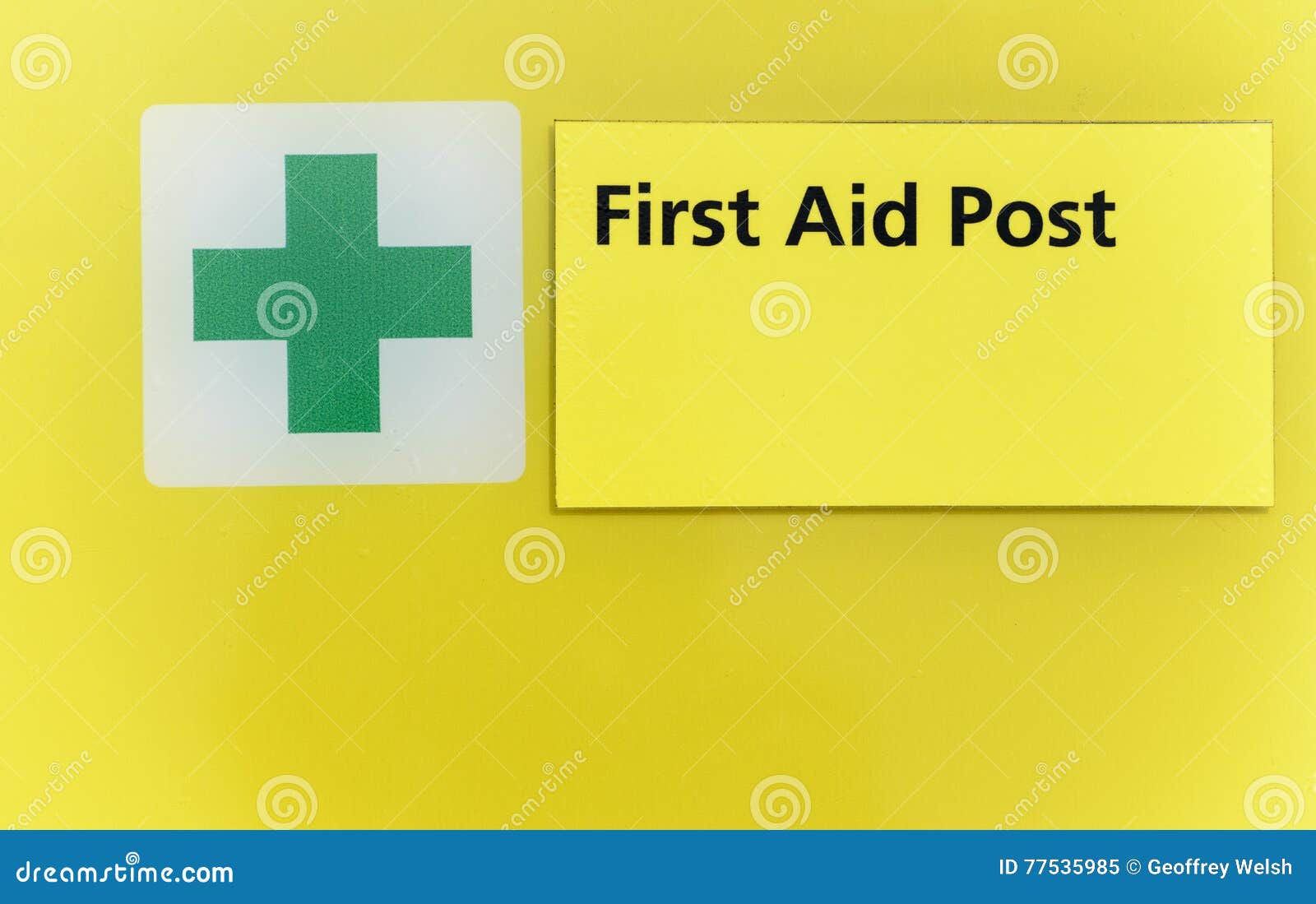 First aid post. stock image. Image of announcement, colorful - 77535985