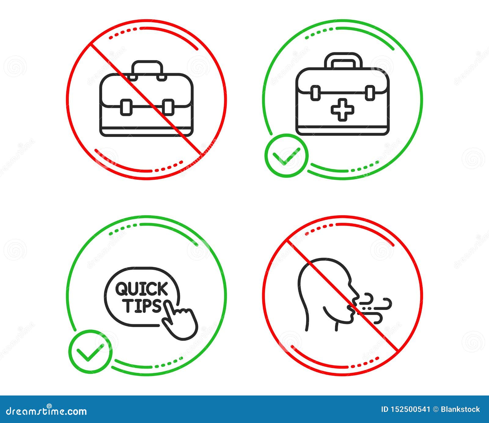 First Aid, Quick Tips and Portfolio Icons Set. Breathing Exercise Sign ...