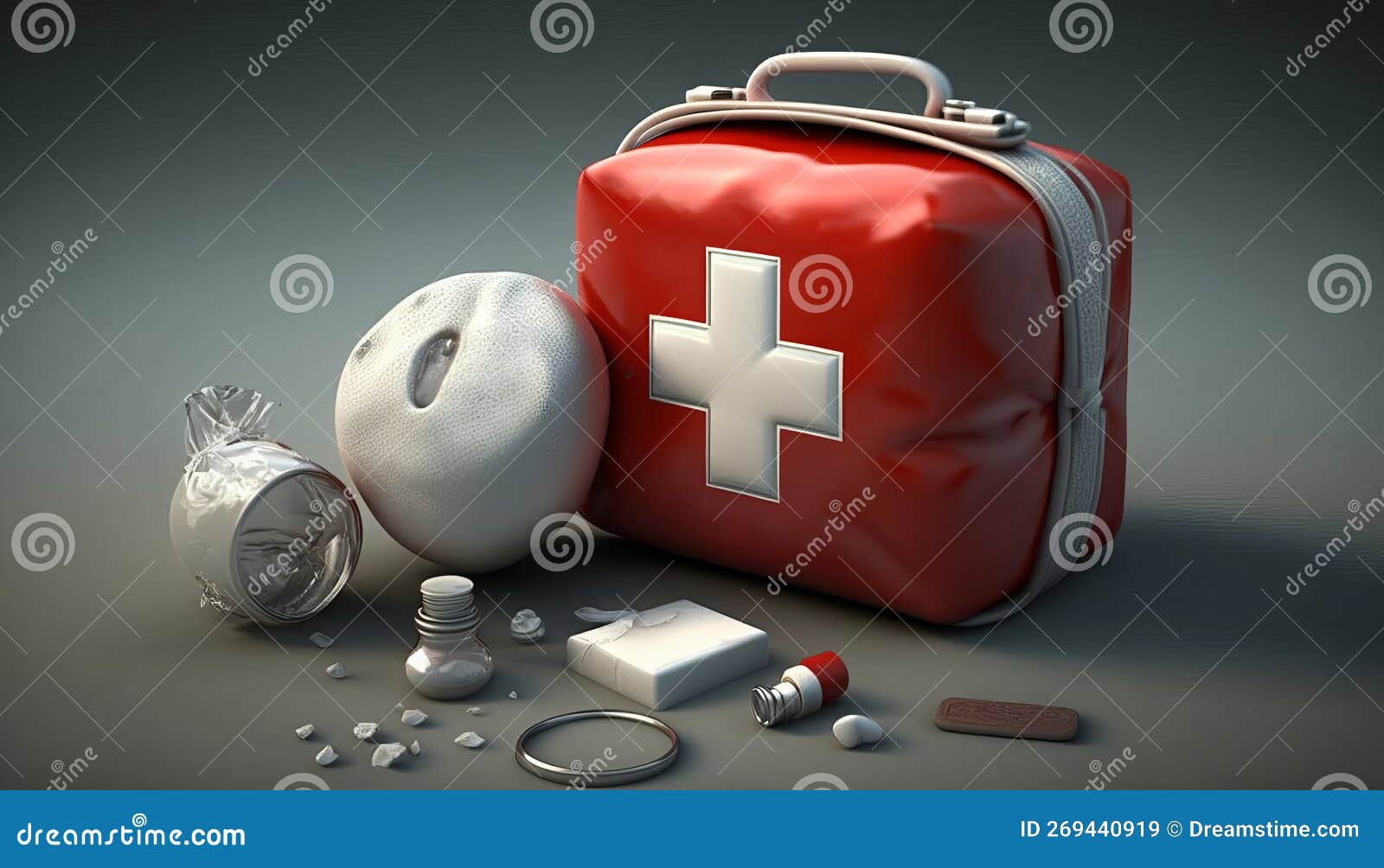 First Aid Realistic. Generated AI Stock Illustration - Illustration of ...