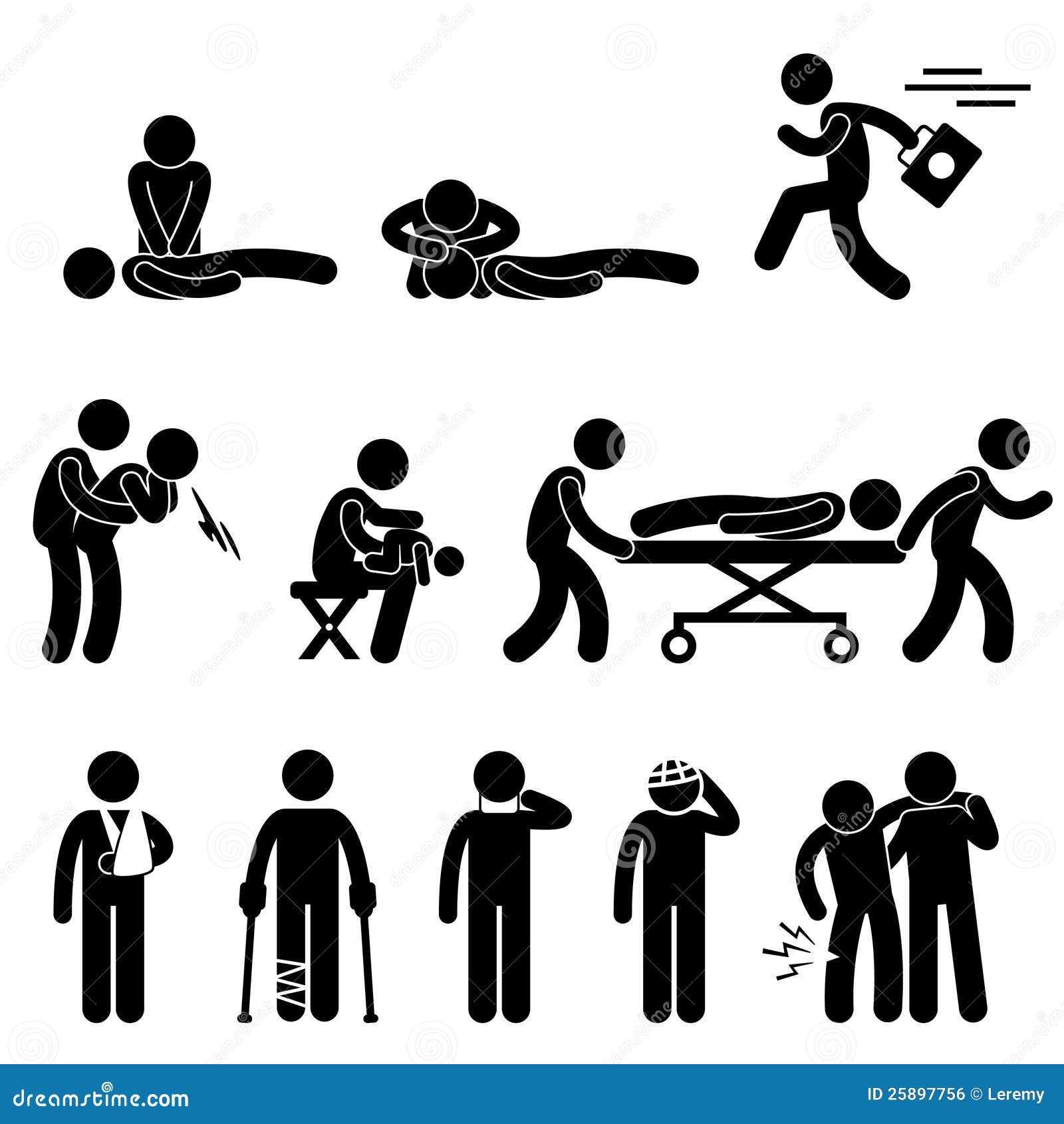 First Aid Rescue Emergency Help CPR Pictogram Stock Vector ...