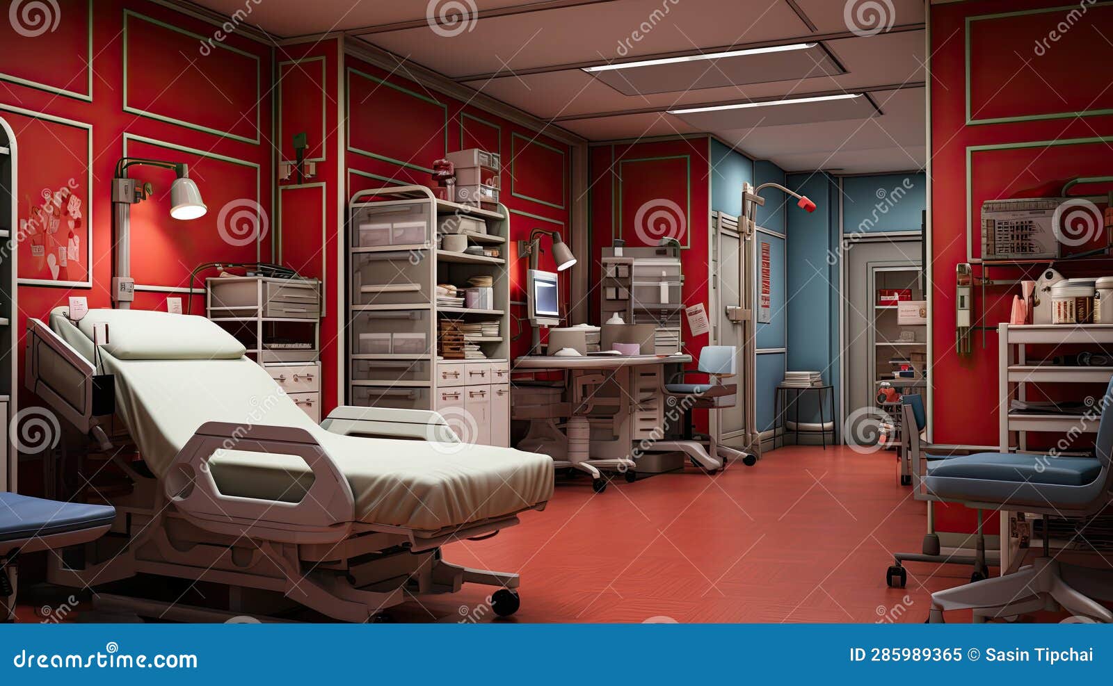 First aid room near office stock illustration. Illustration of disease ...