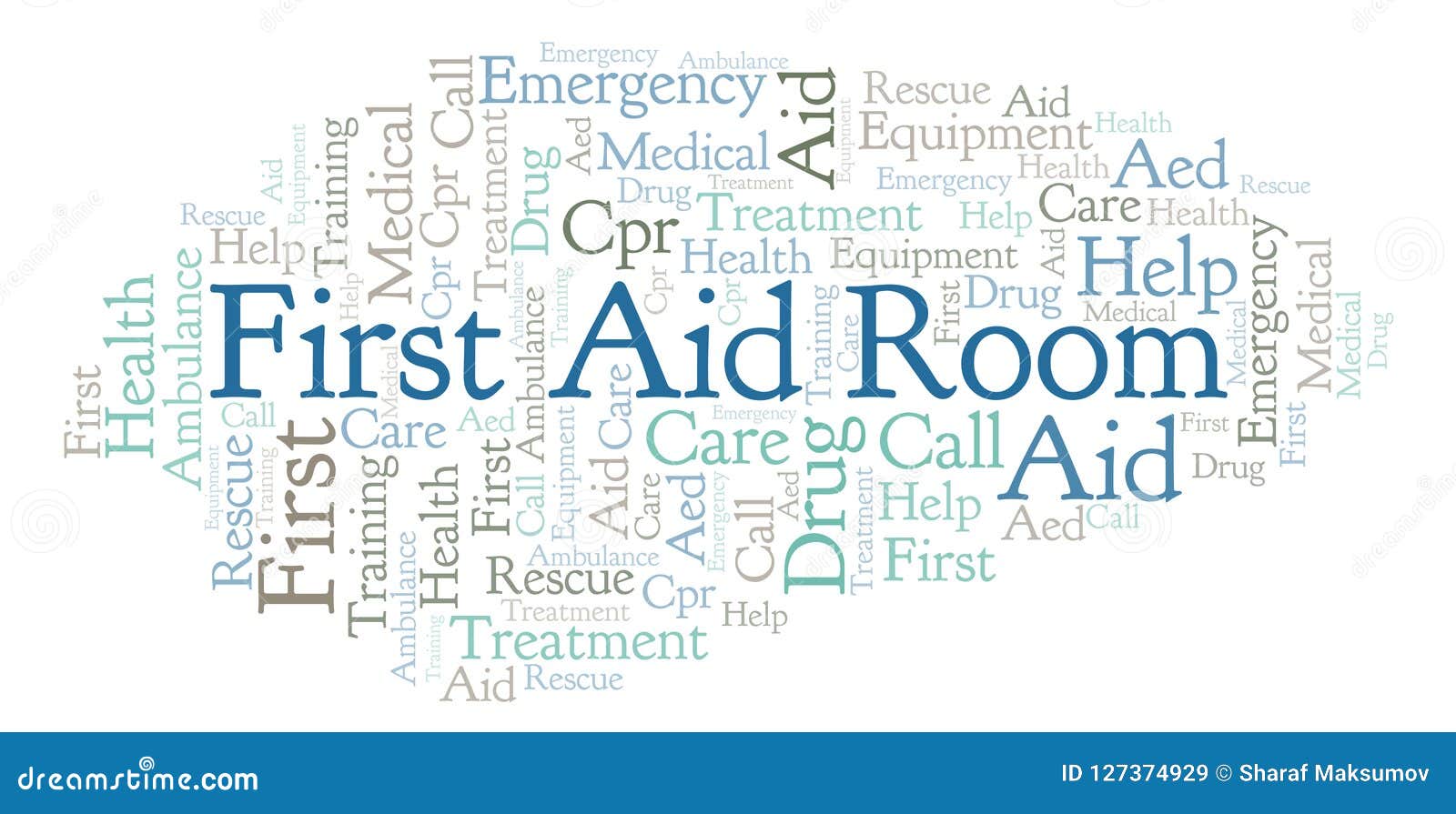First Aid Room Word Cloud, Made with Text only. Stock Illustration ...